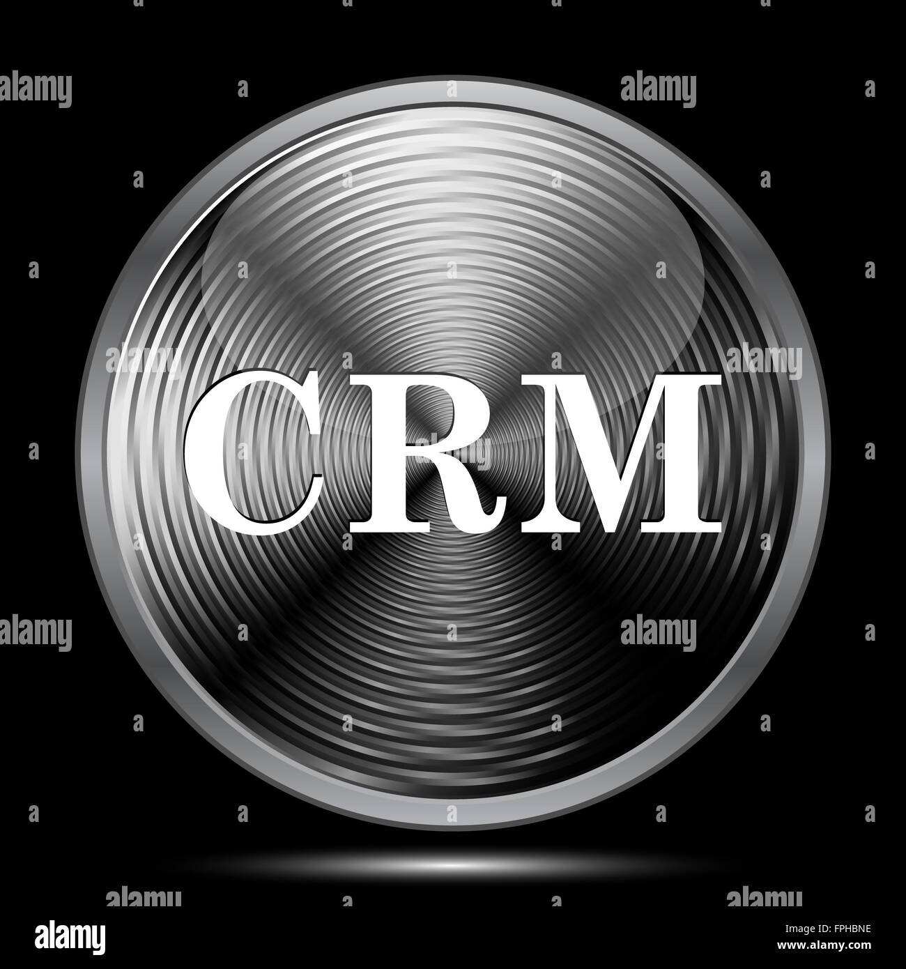 CRM icon. Internet button on black background Stock Photo - Alamy