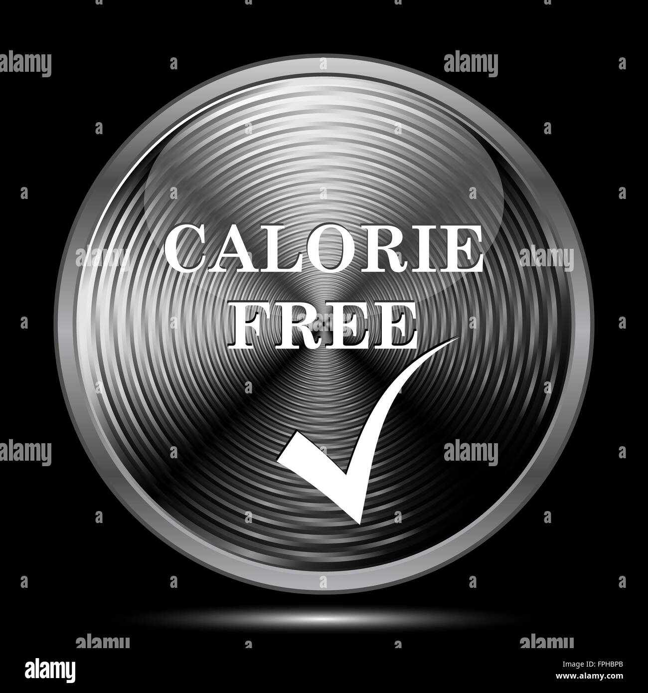 Calorie free icon. Internet button on black background Stock Photo - Alamy