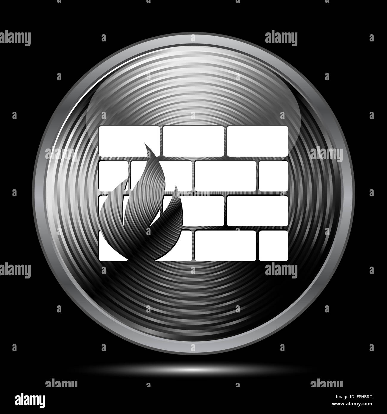Firewall icon. Internet button on black background Stock Photo - Alamy