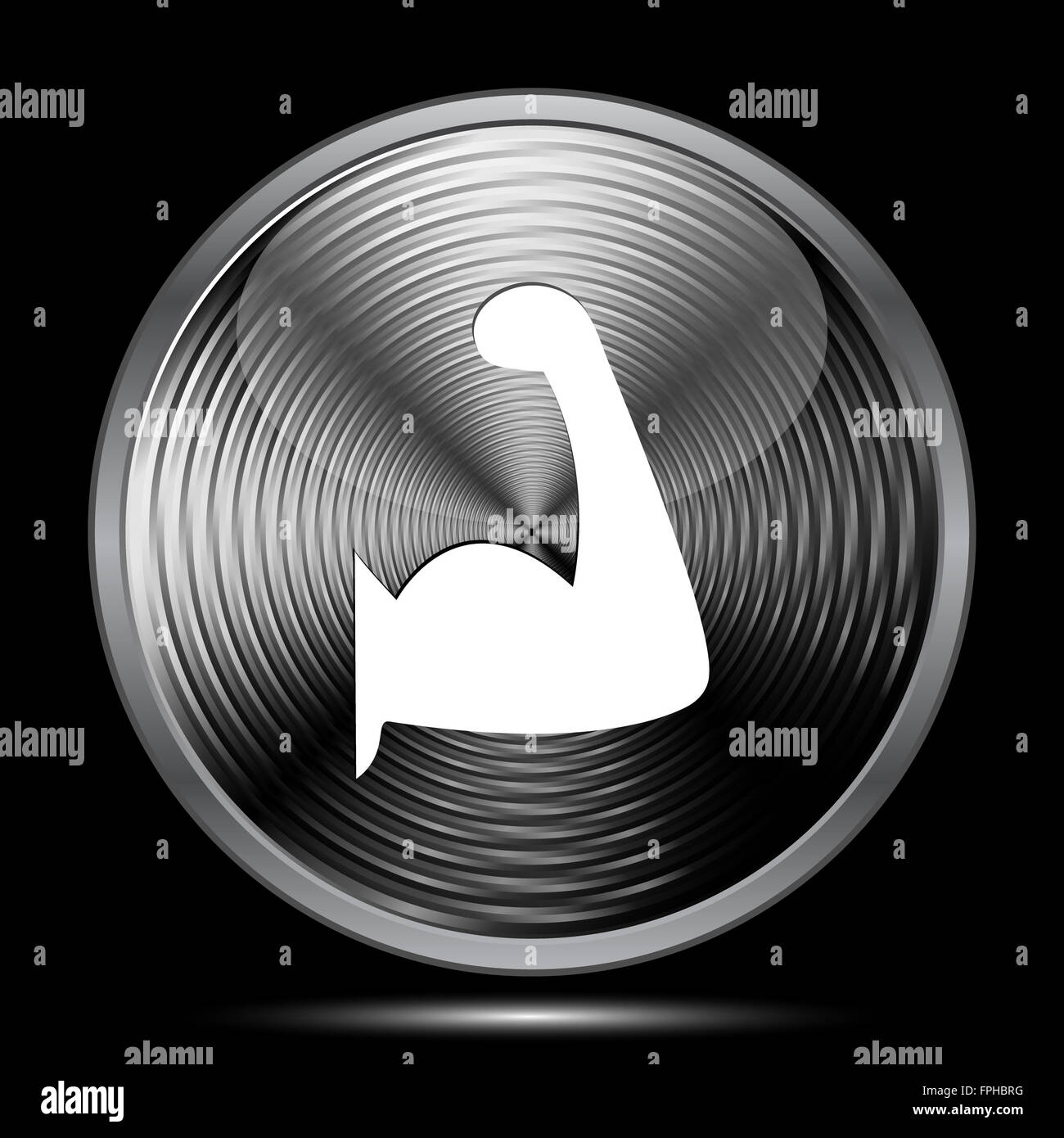 Muscle icon. Internet button on black background Stock Photo - Alamy