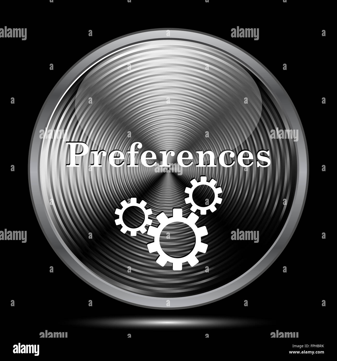 Preferences icon. Internet button on black background Stock Photo - Alamy