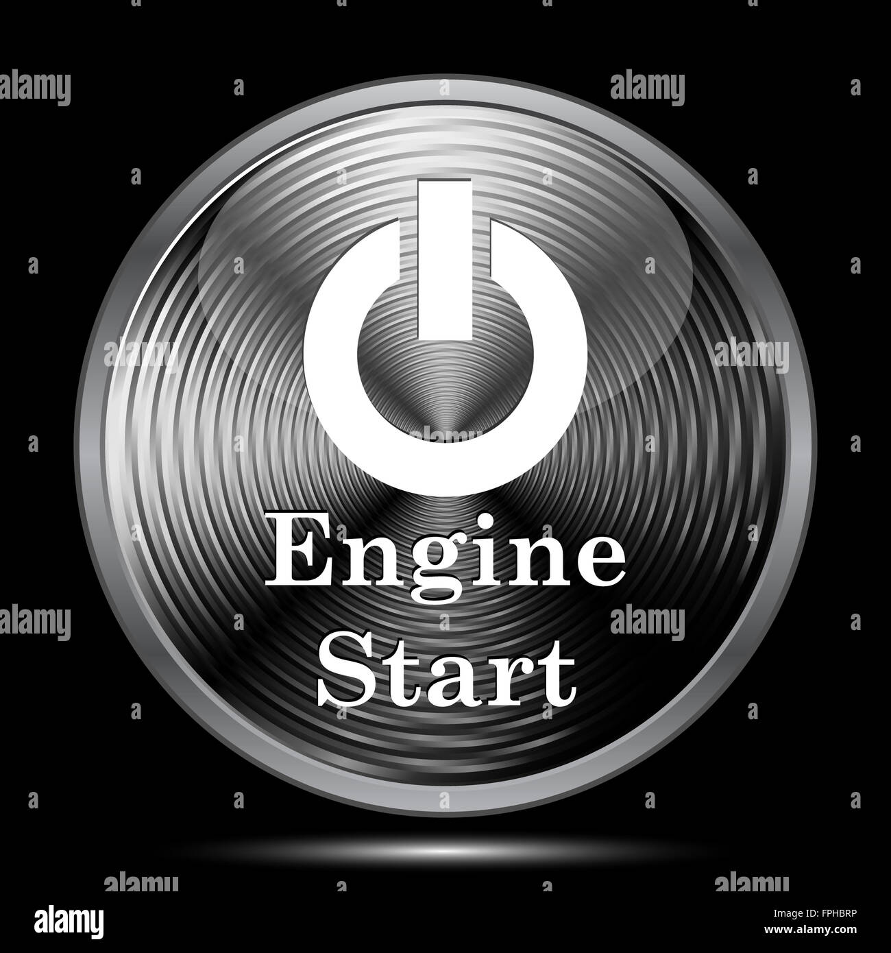 Engine start icon. Internet button on black background Stock Photo - Alamy