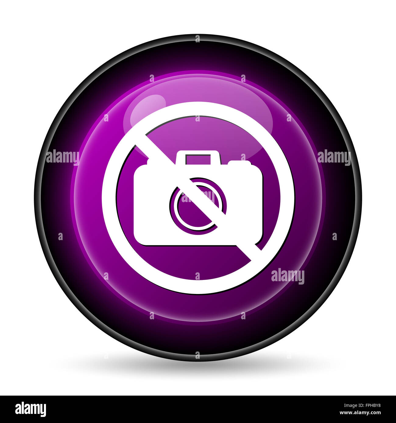 Forbidden camera icon. Internet button on white background Stock Photo ...