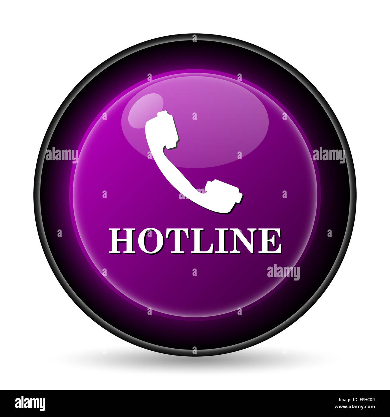 Hotline icon. Internet button on white background Stock Photo - Alamy