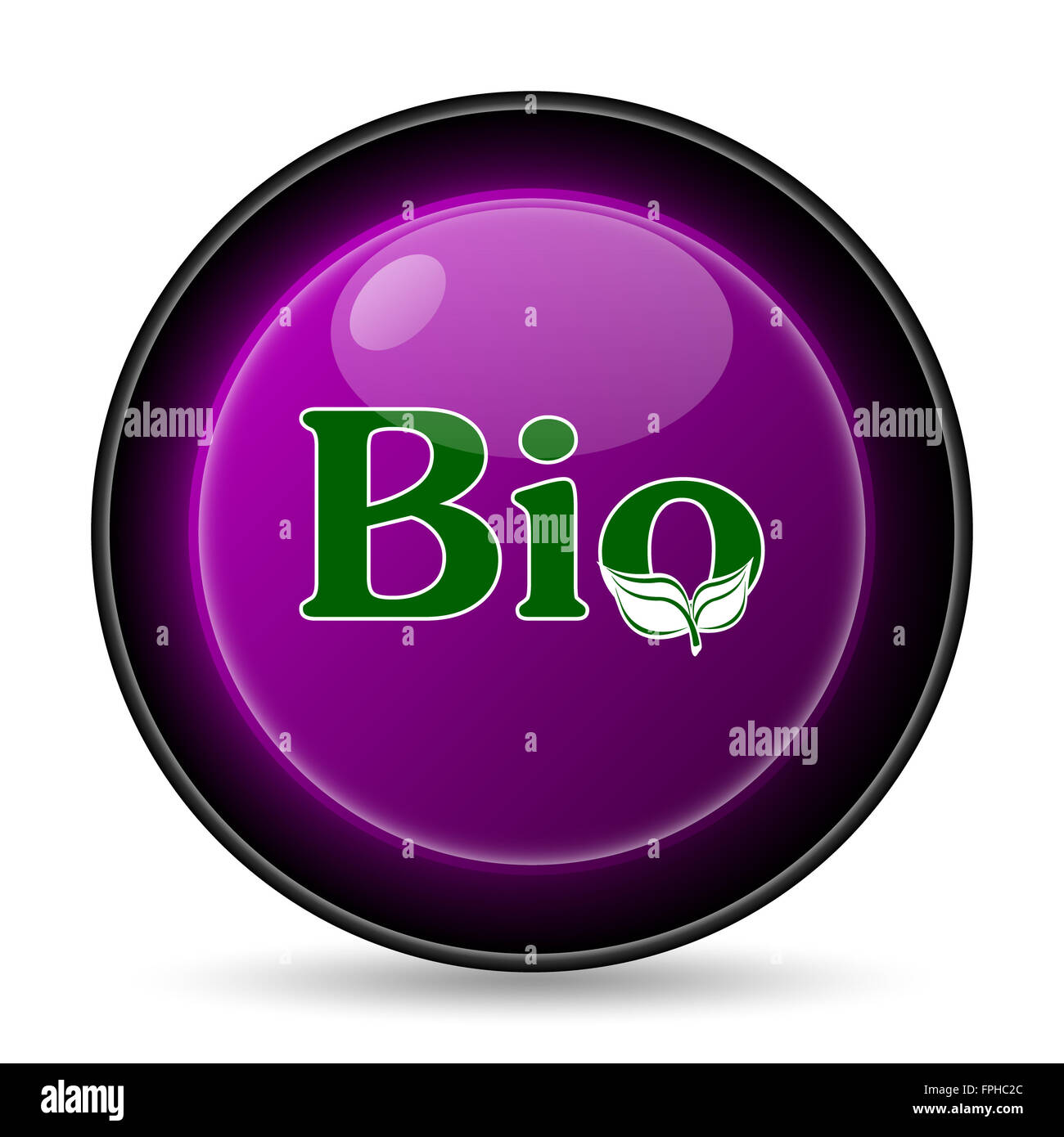 Bio icon. Internet button on white background Stock Photo - Alamy