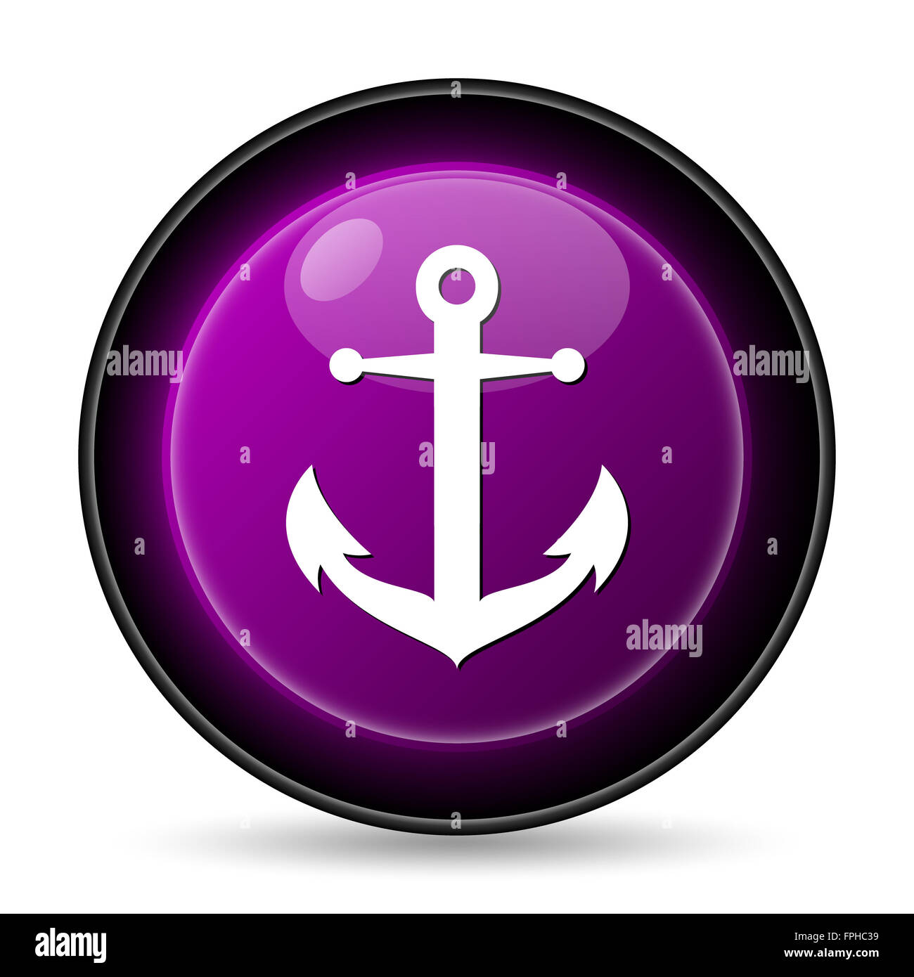 Anchor icon. Internet button on white background Stock Photo - Alamy