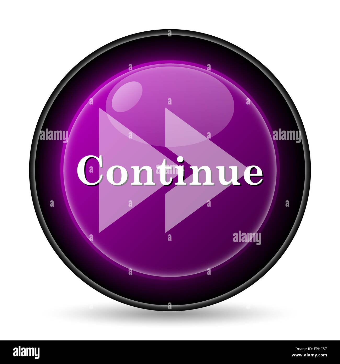 Continue icon. Internet button on white background Stock Photo - Alamy