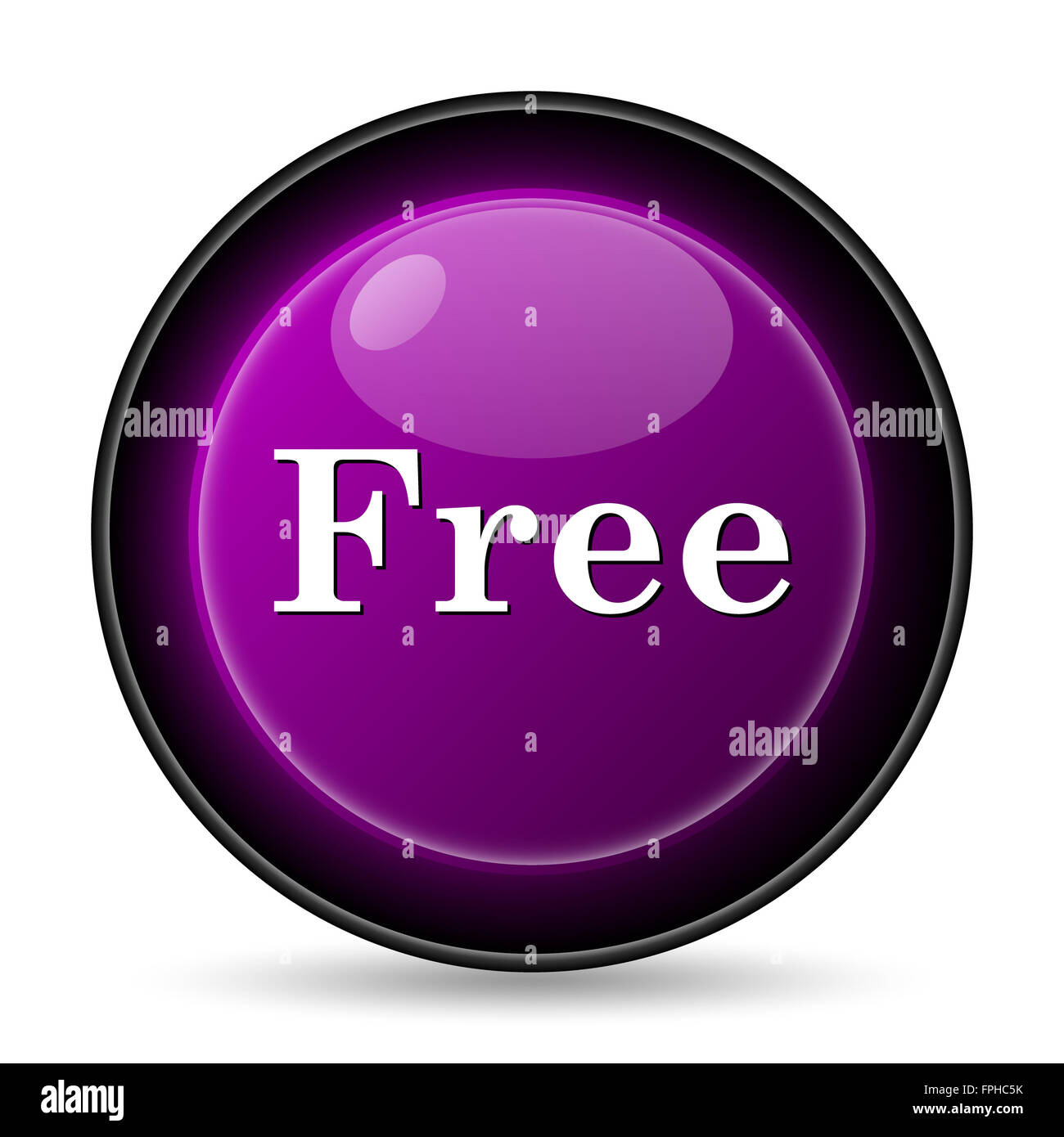 Free icon. Internet button on white background Stock Photo - Alamy