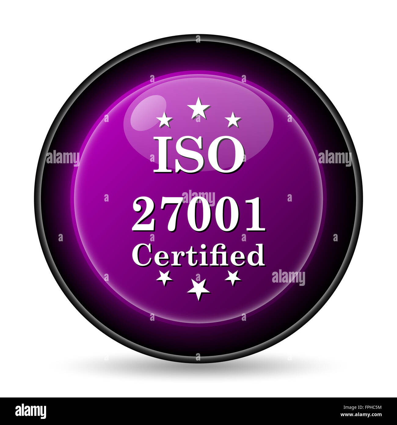 ISO 27001 icon. Internet button on white background Stock Photo - Alamy