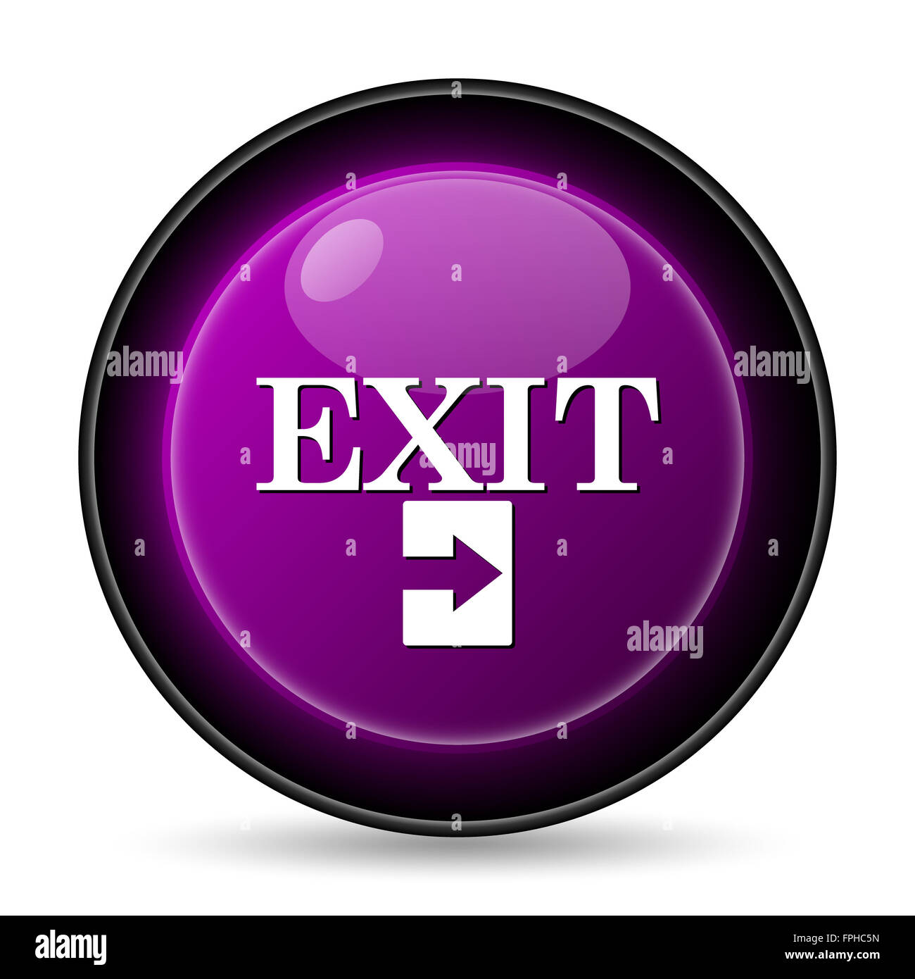Exit icon. Internet button on white background Stock Photo - Alamy