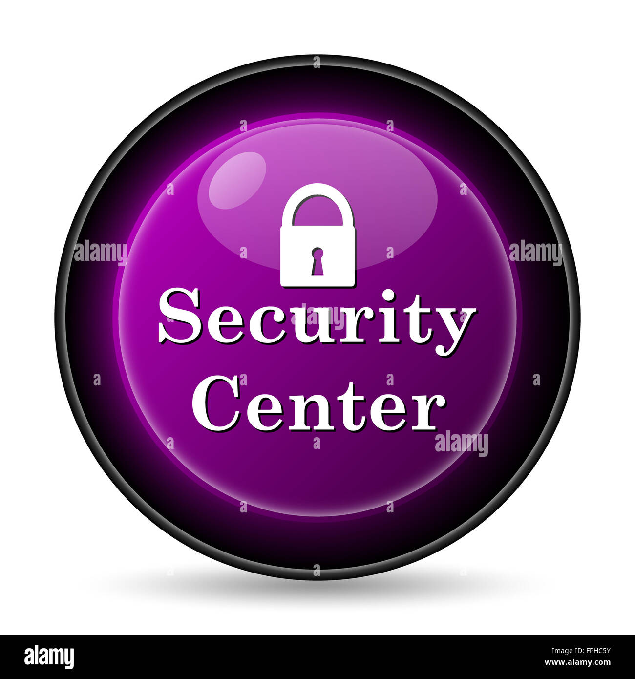 Security center icon. Internet button on white background Stock Photo ...