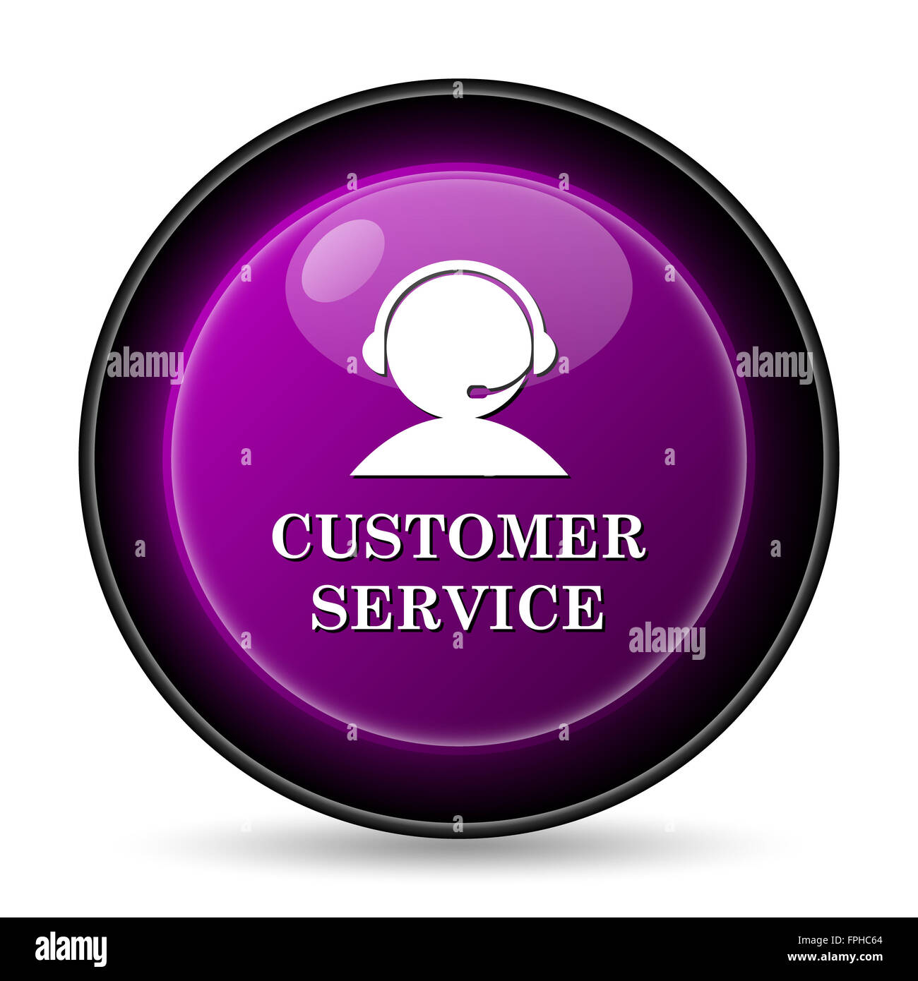 Customer service icon. Internet button on white background Stock Photo ...