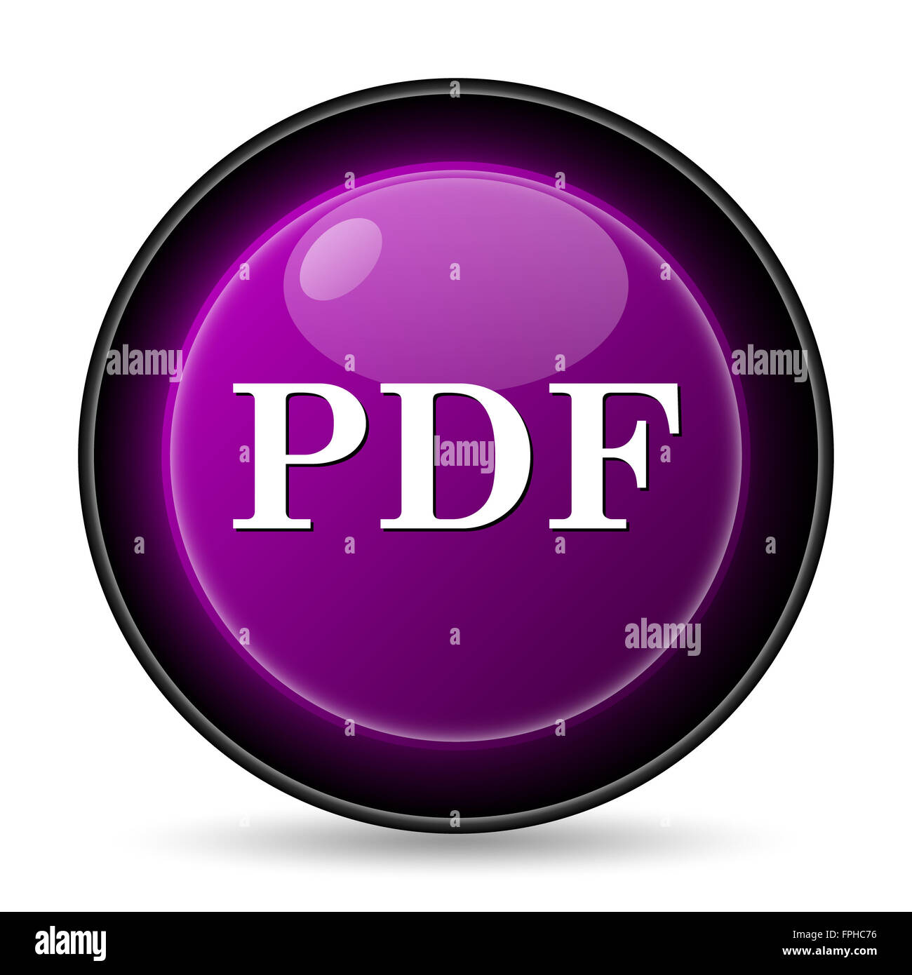 PDF icon. Internet button on white background Stock Photo - Alamy