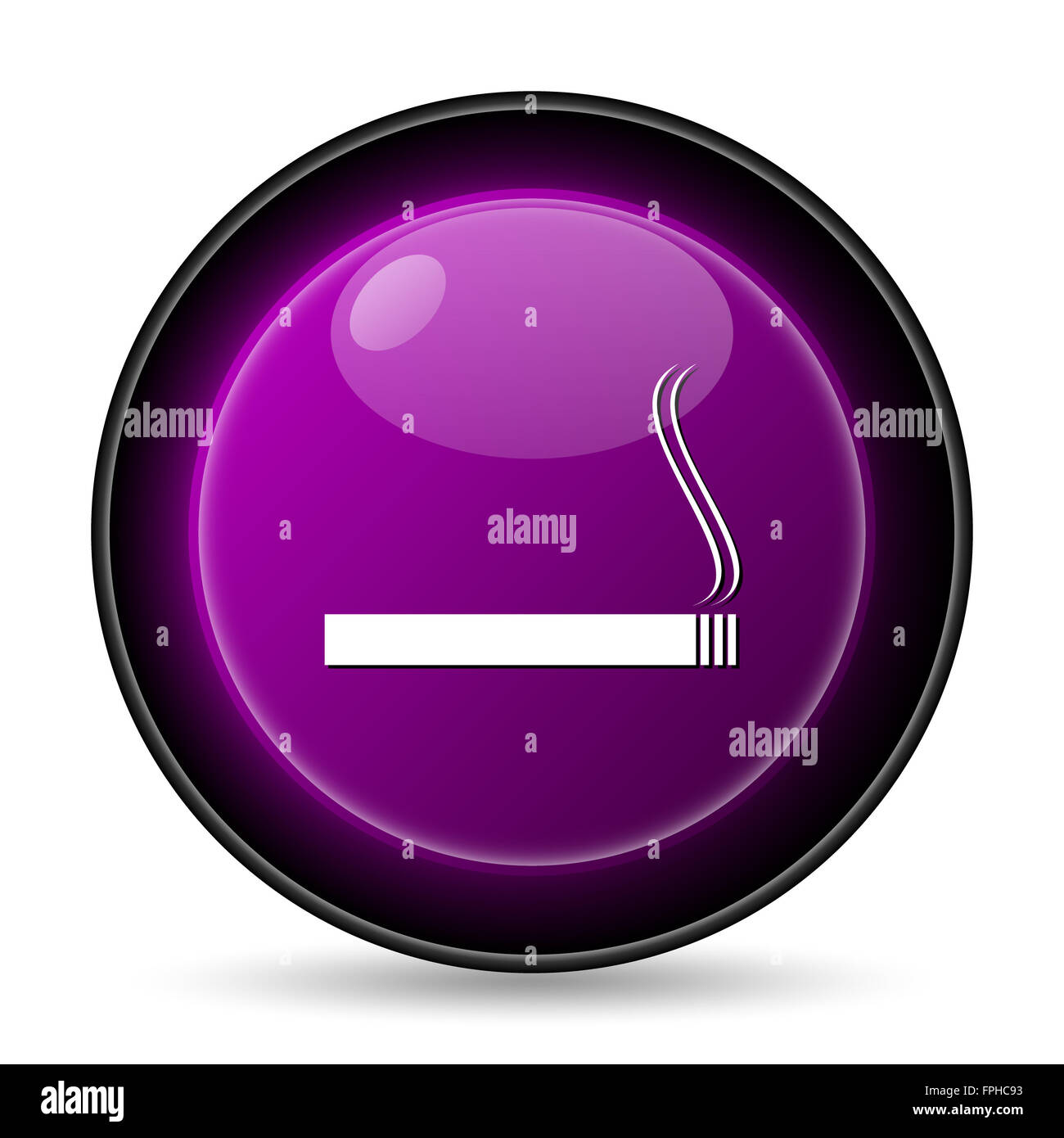 Cigarette icon. Internet button on white background Stock Photo - Alamy