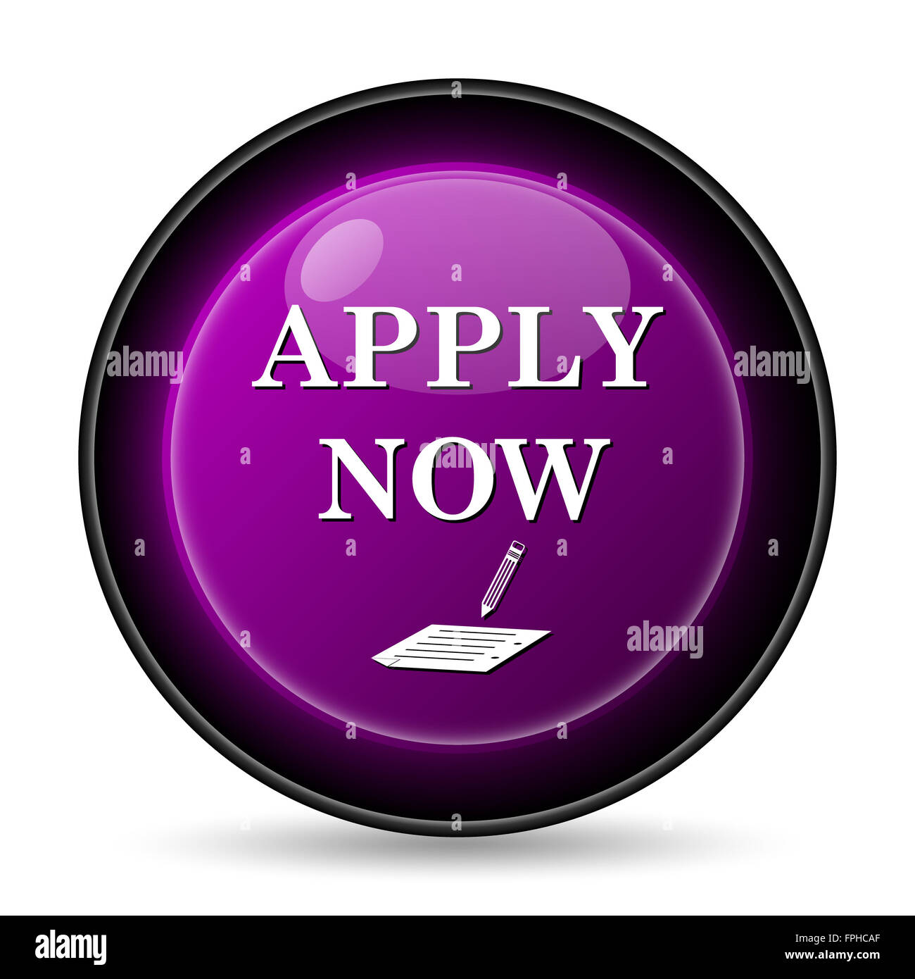 Apply now icon. Internet button on white background Stock Photo - Alamy