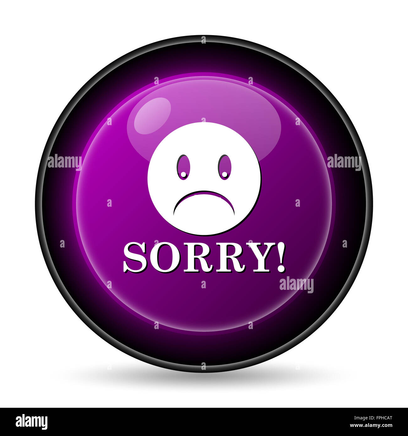 Sorry icon. Internet button on white background Stock Photo - Alamy