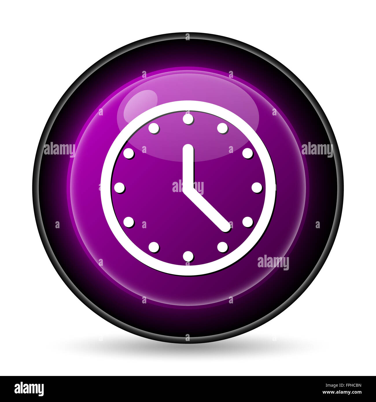 Clock icon. Internet button on white background Stock Photo - Alamy