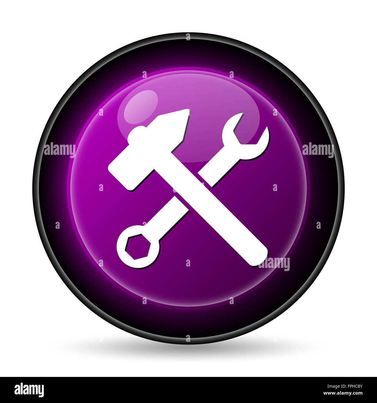 Tools icon. Internet button on white background Stock Photo - Alamy