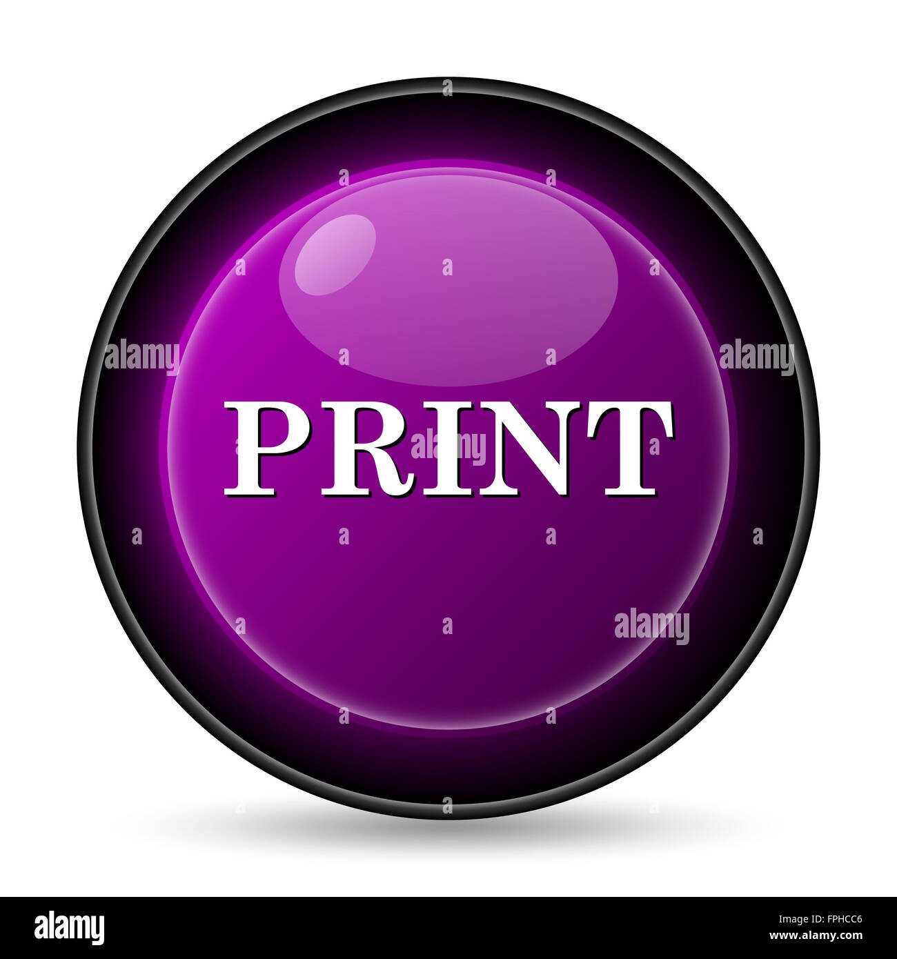 Print icon. Internet button on white background Stock Photo - Alamy