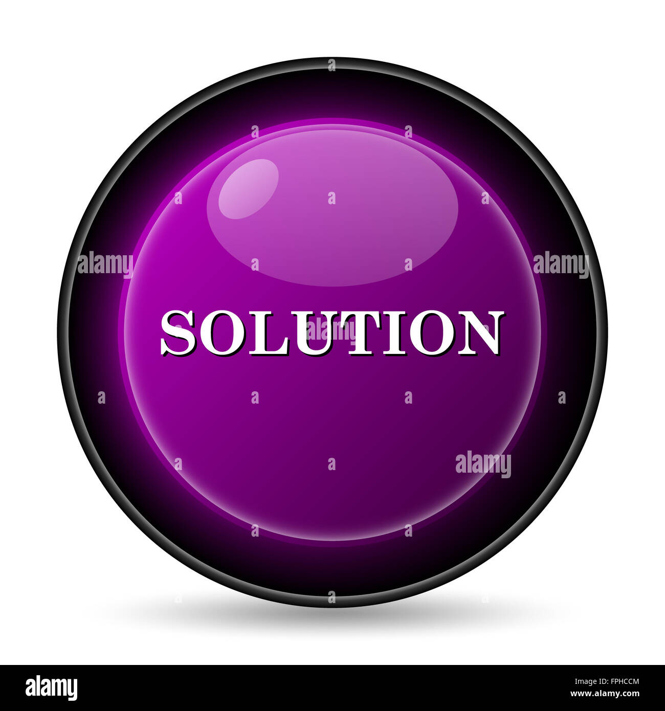 Solution icon. Internet button on white background Stock Photo - Alamy