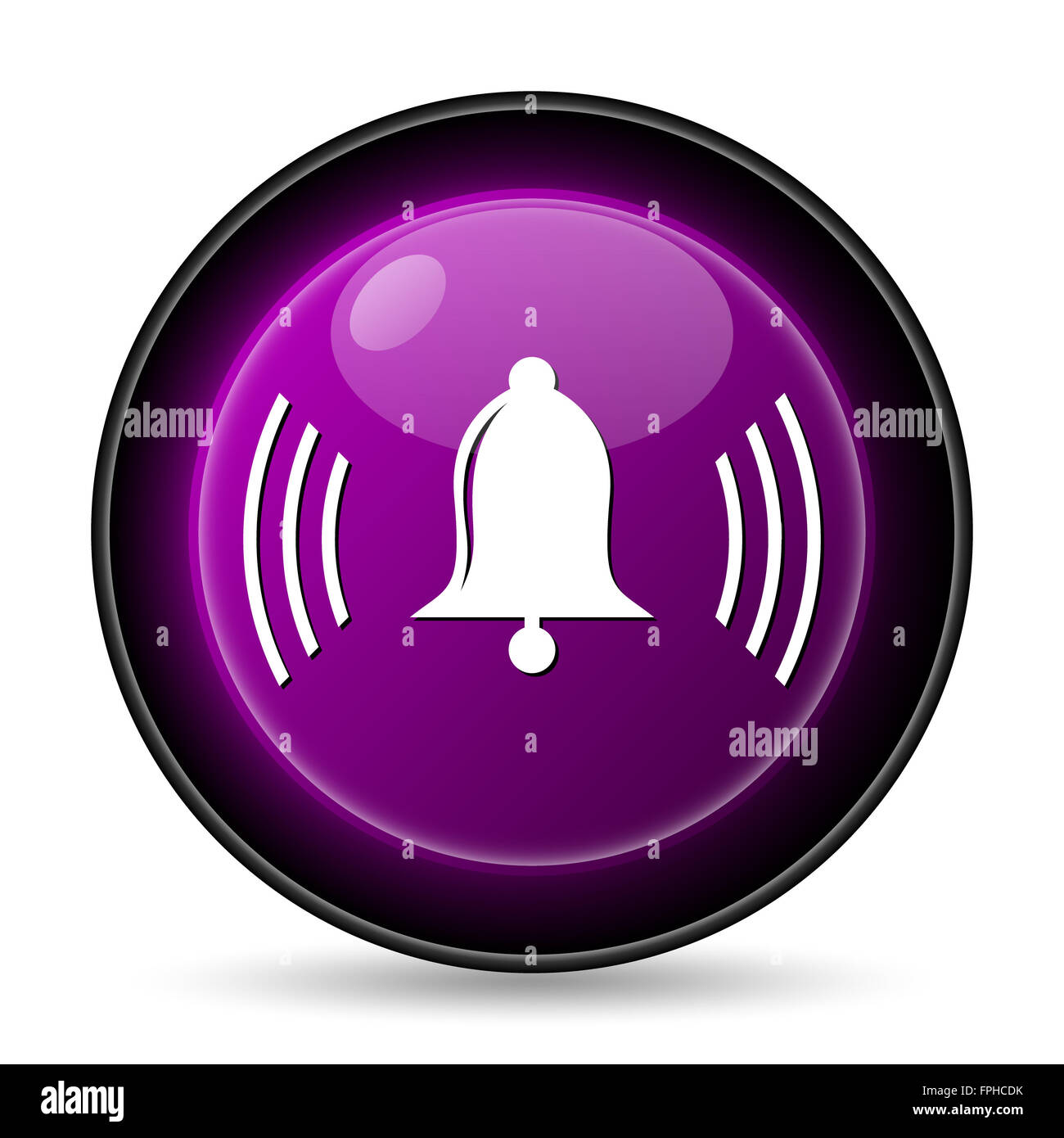 Bell icon. Internet button on white background Stock Photo - Alamy