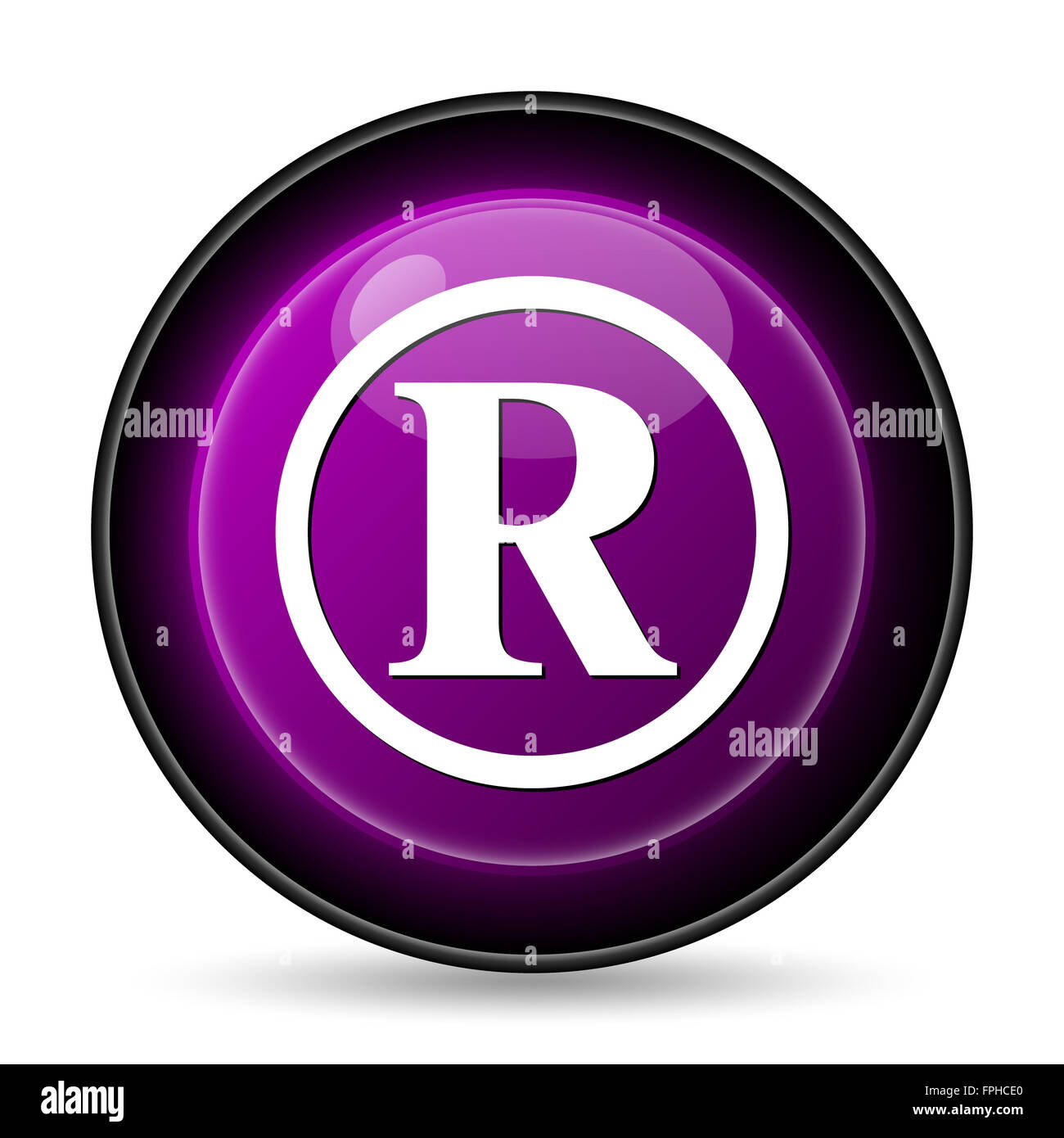 Registered mark icon. Internet button on white background Stock Photo ...