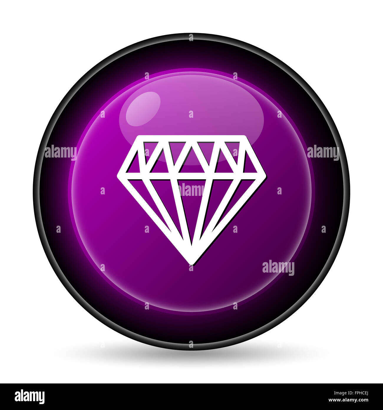 Diamond icon. Internet button on white background Stock Photo - Alamy