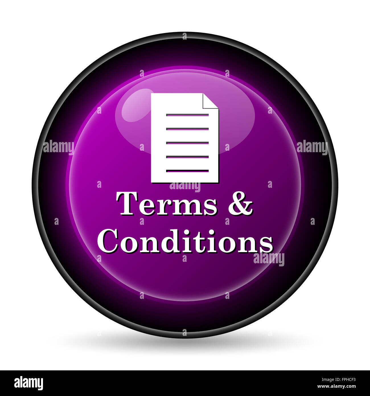 Terms and conditions icon. Internet button on white background Stock ...
