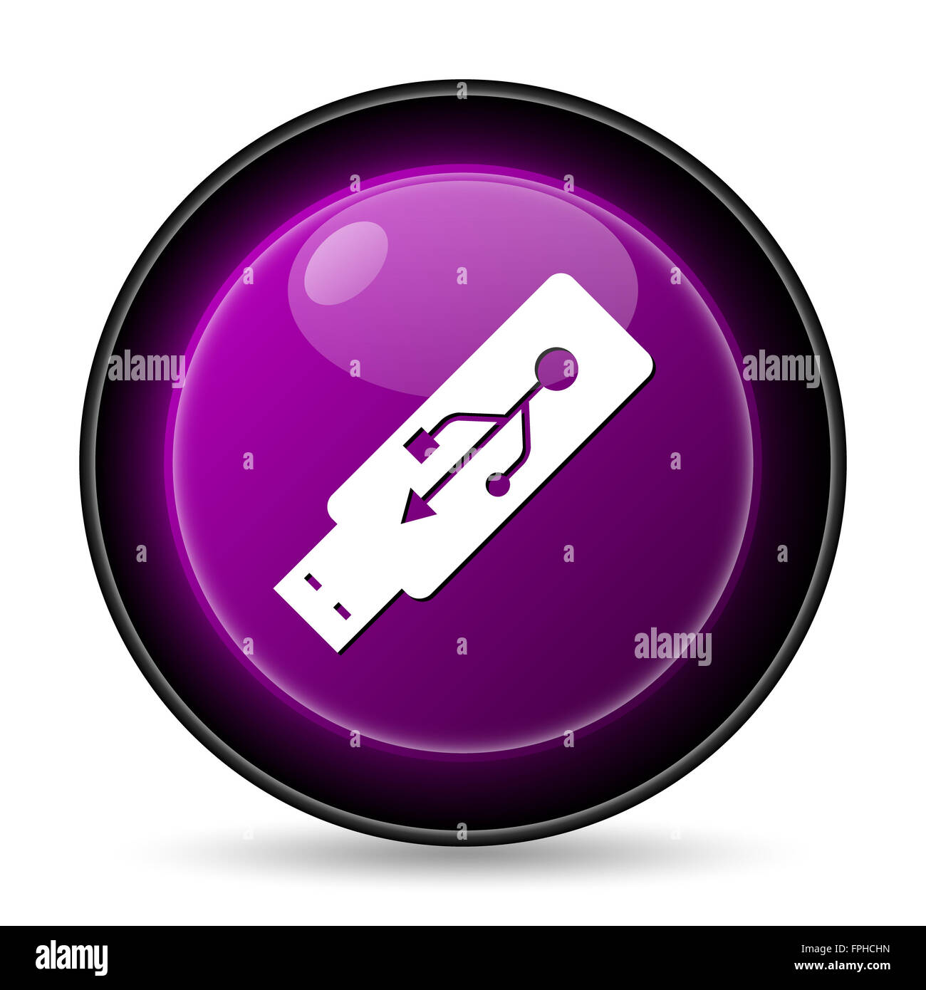 Usb flash drive icon. Internet button on white background Stock Photo ...