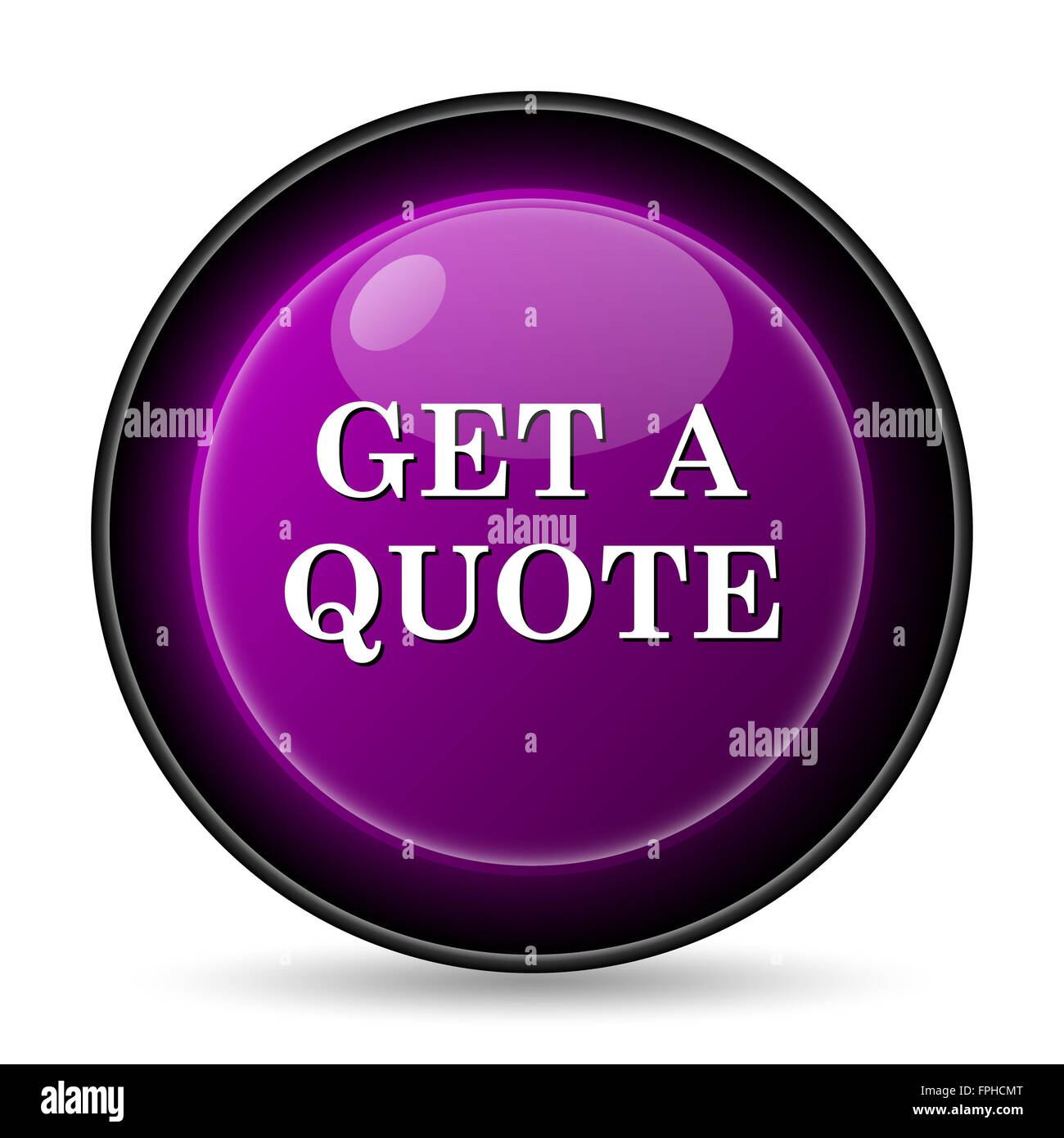 Get a quote icon. Internet button on white background Stock Photo - Alamy