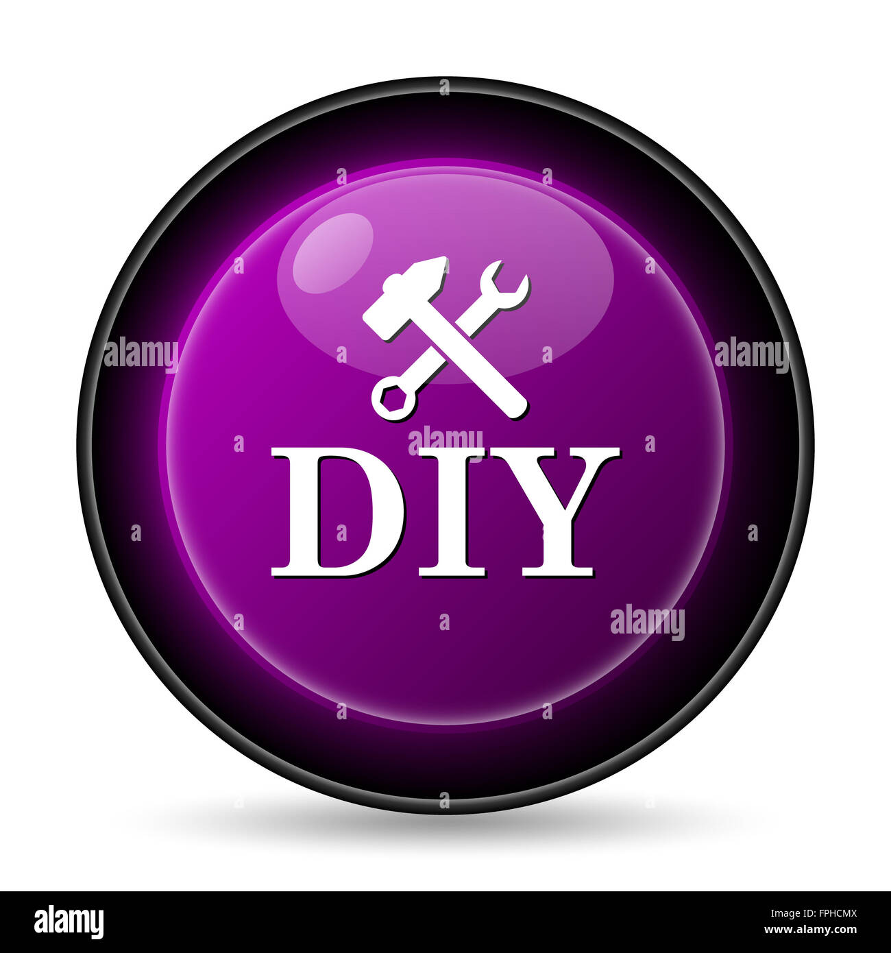 DIY icon. Internet button on white background Stock Photo - Alamy