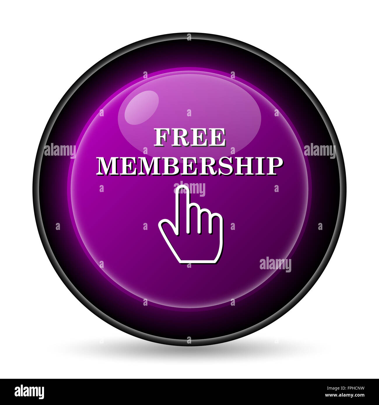 Free membership icon. Internet button on white background Stock Photo ...