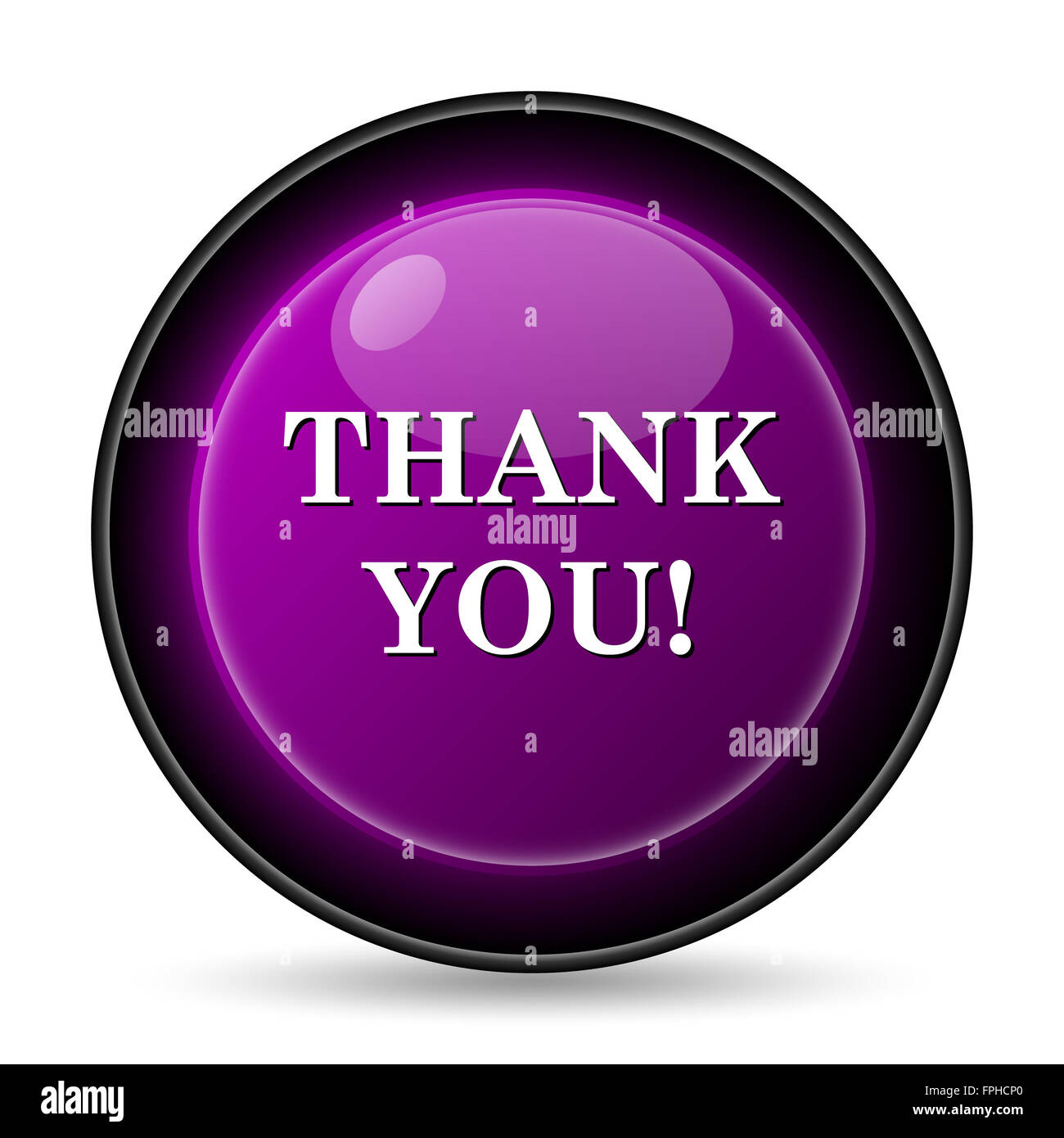 Thank you icon. Internet button on white background Stock Photo - Alamy