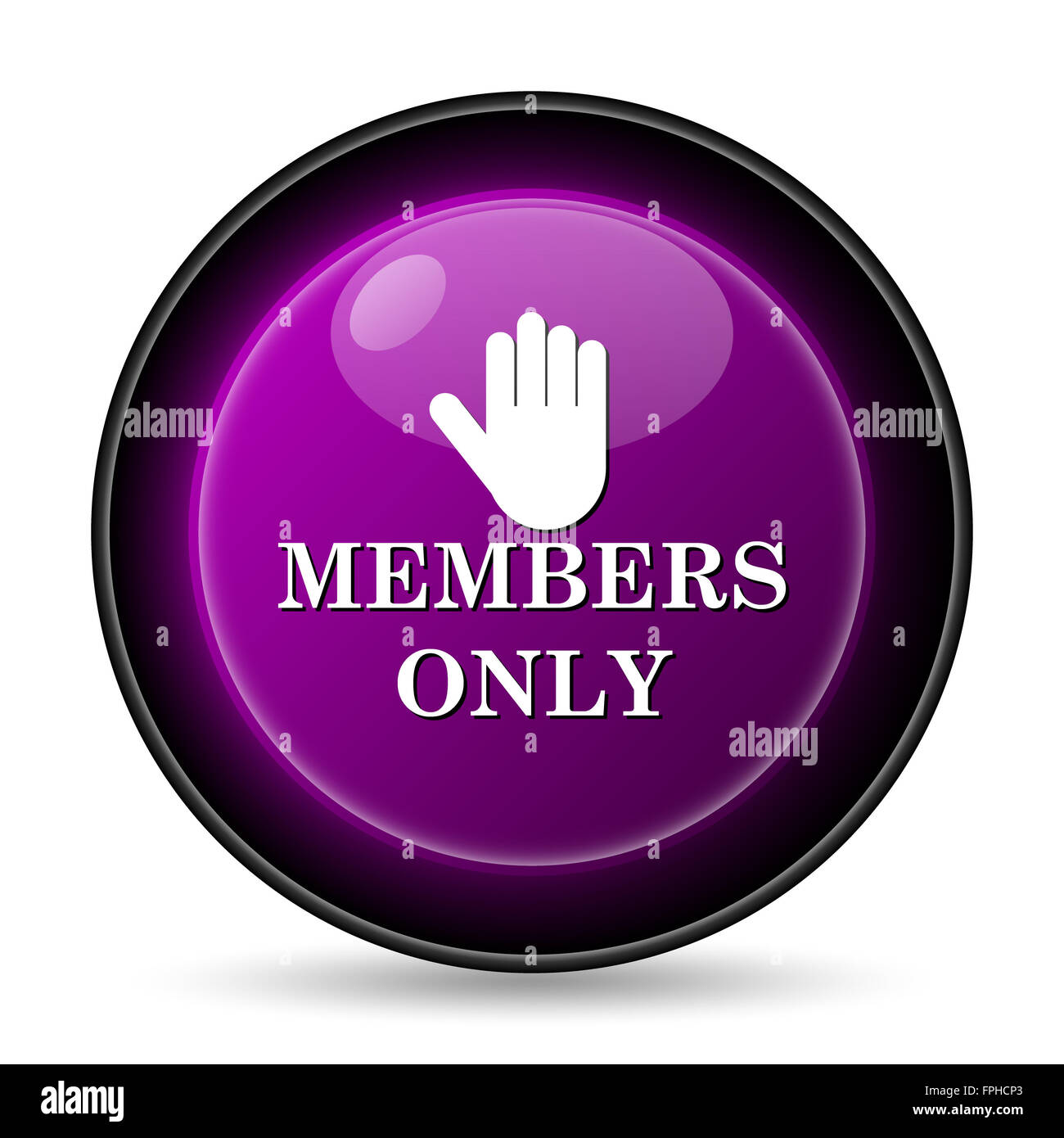 Members only icon. Internet button on white background Stock Photo - Alamy