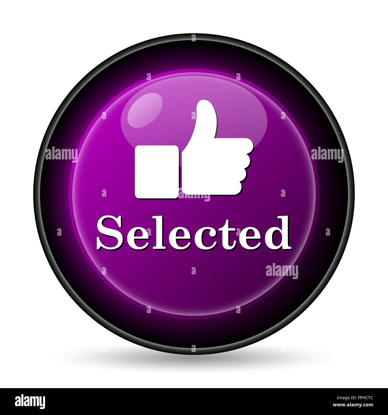 Selected icon. Internet button on white background Stock Photo - Alamy
