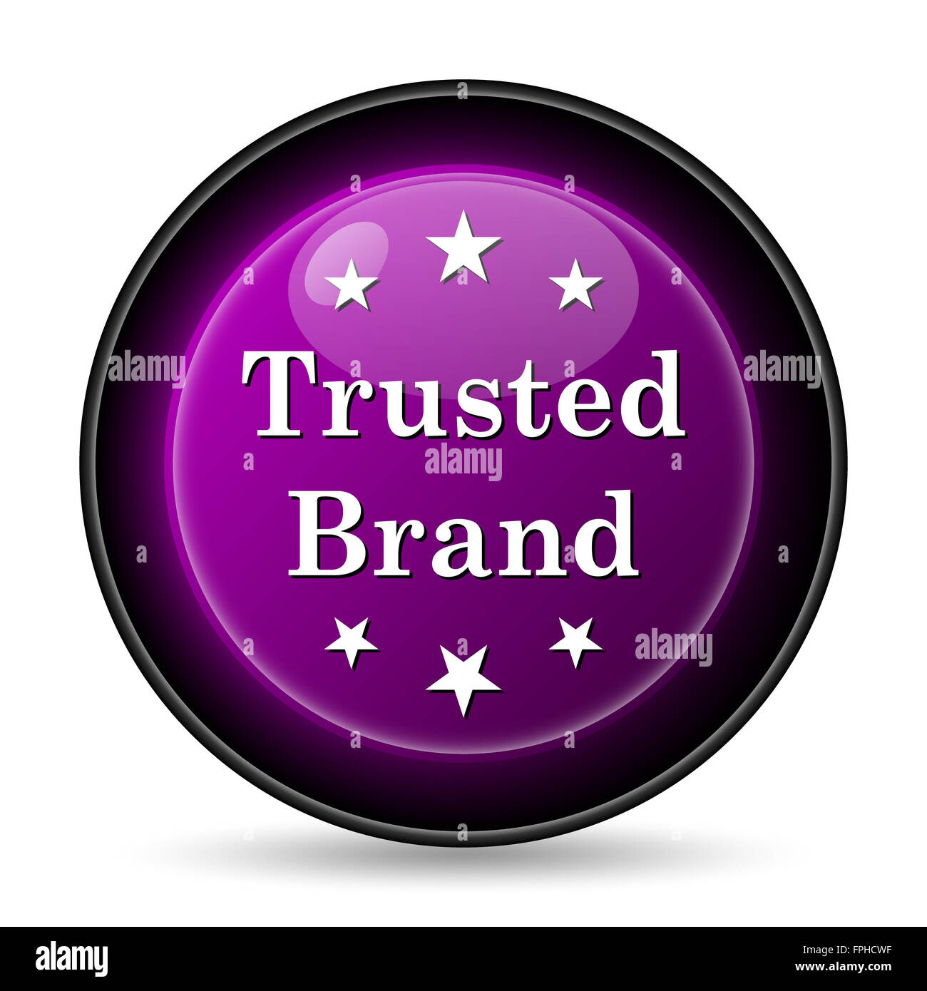 Trusted brand icon. Internet button on white background Stock Photo - Alamy