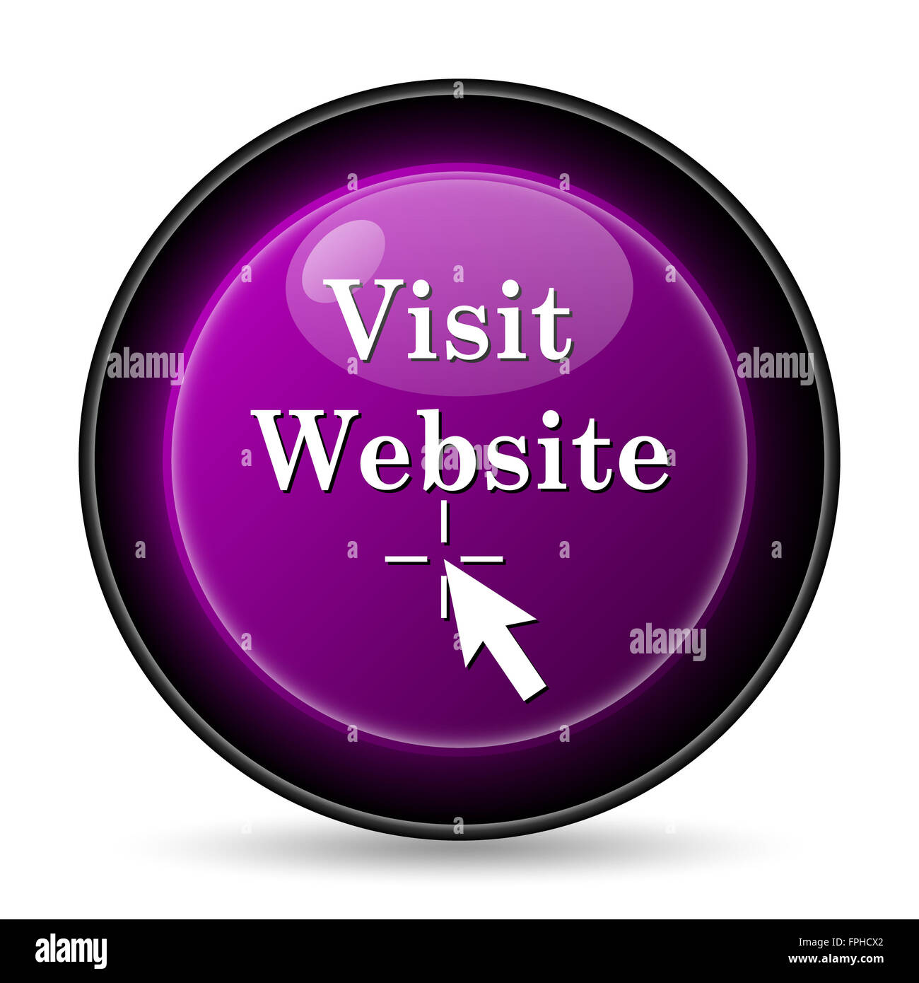 Visit website icon. Internet button on white background Stock Photo - Alamy