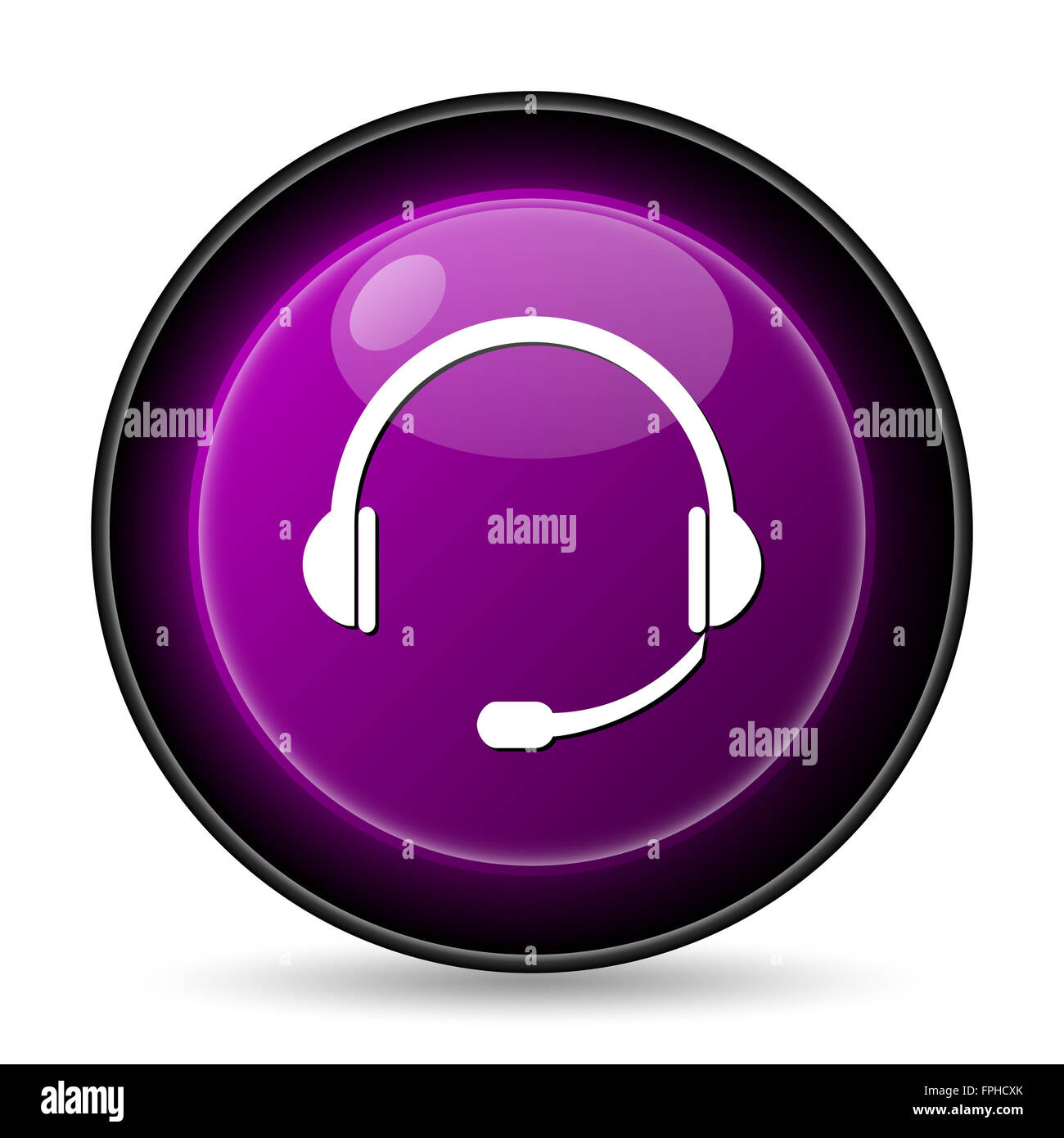 Headphones icon. Internet button on white background Stock Photo - Alamy