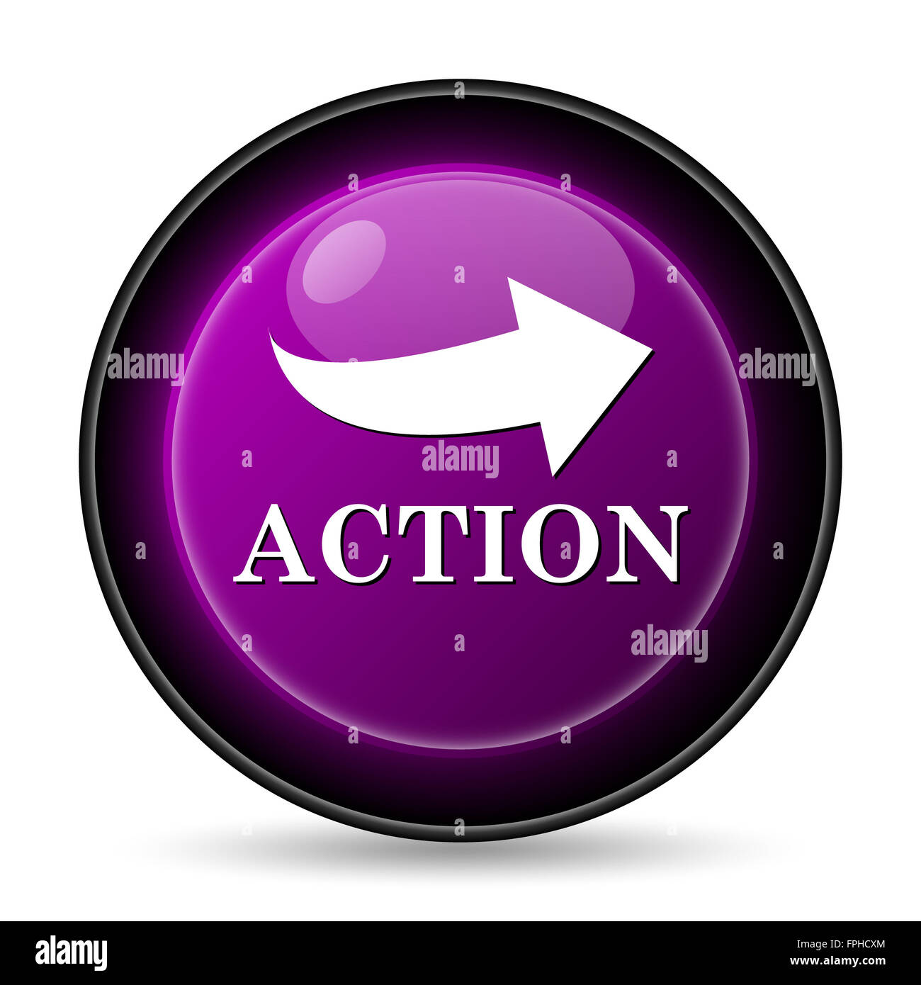 Action icon. Internet button on white background Stock Photo - Alamy