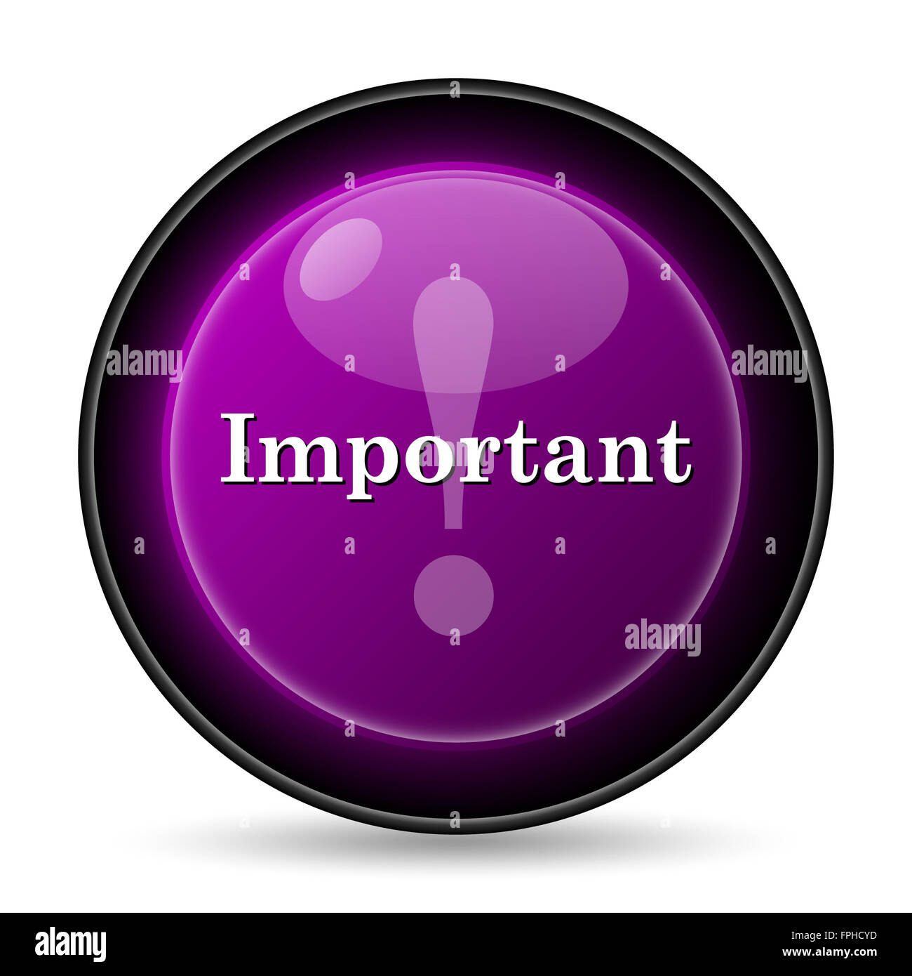 Important icon. Internet button on white background Stock Photo - Alamy