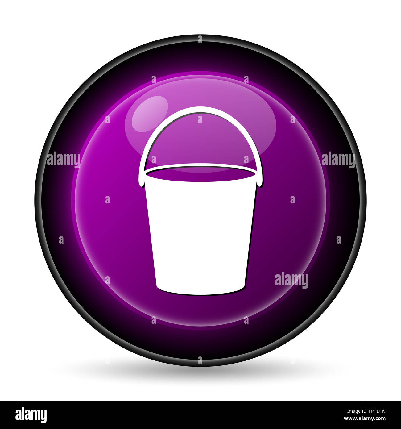 Bucket icon. Internet button on white background Stock Photo - Alamy
