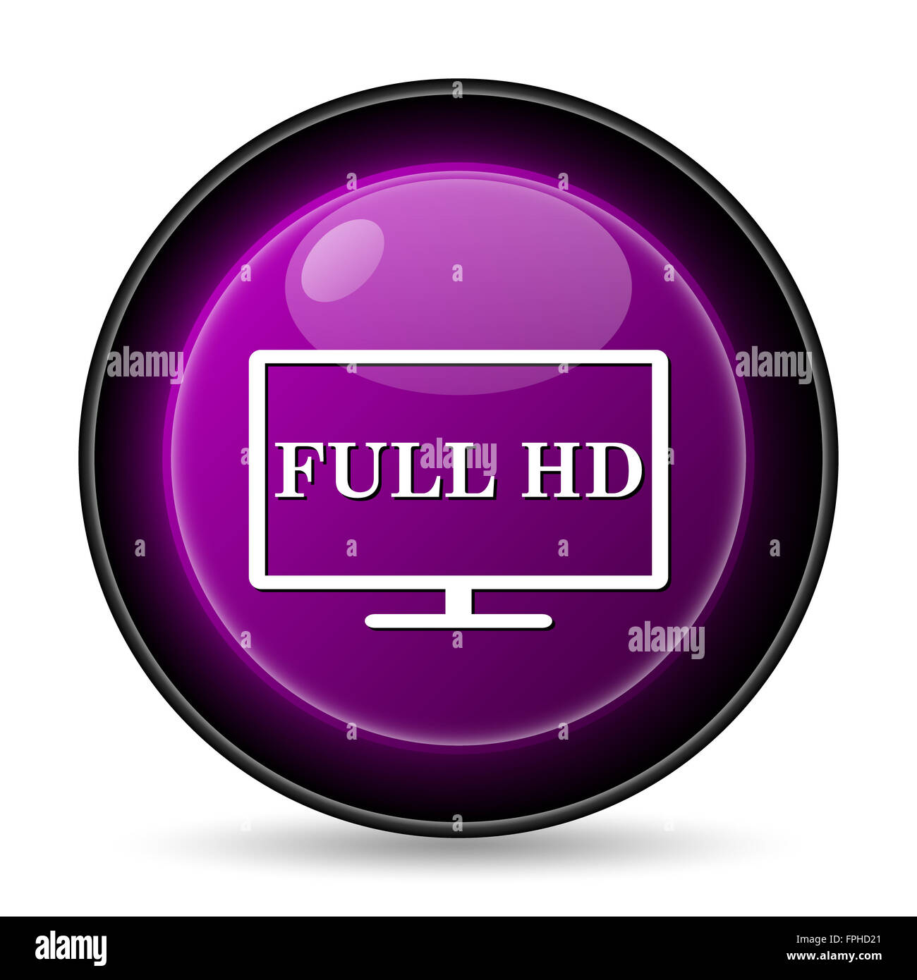 Full HD icon. Internet button on white background Stock Photo - Alamy
