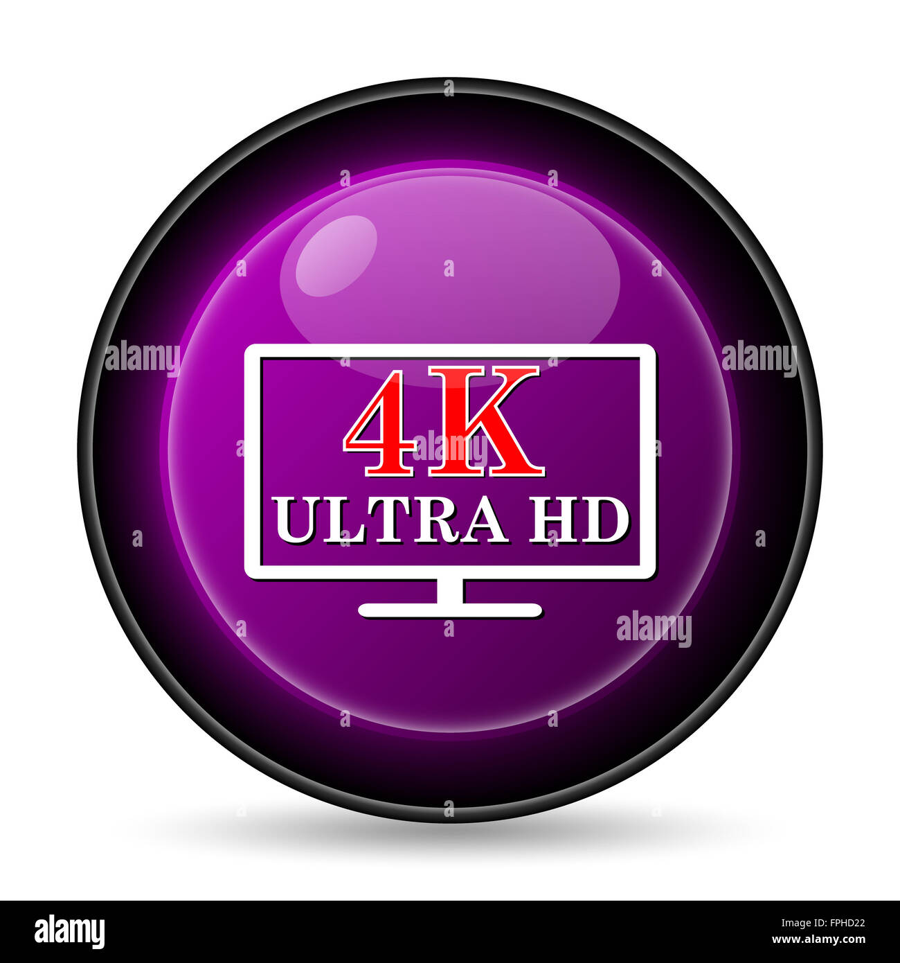 4K ultra HD icon. Internet button on white background Stock Photo - Alamy