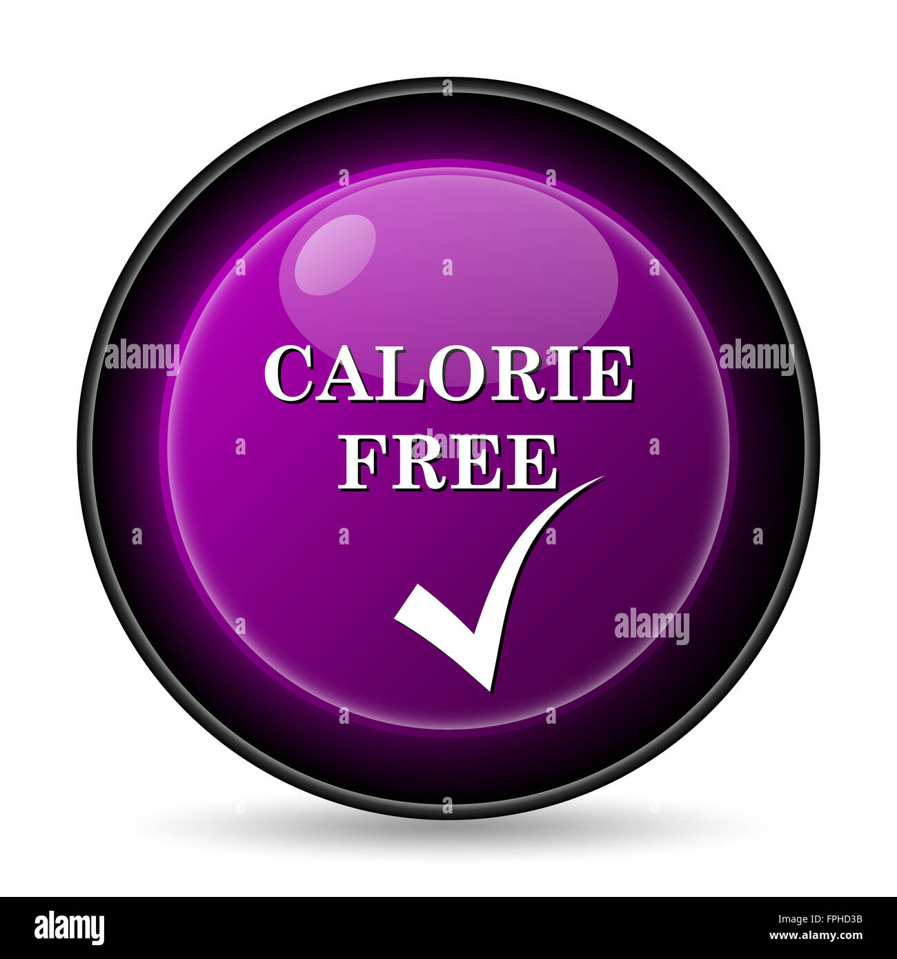 Calorie free icon. Internet button on white background Stock Photo - Alamy