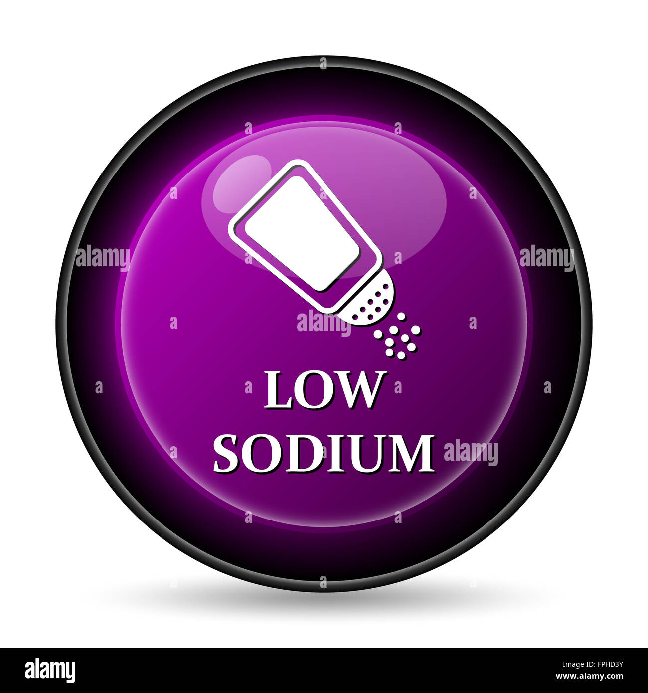 Low sodium icon. Internet button on white background Stock Photo - Alamy