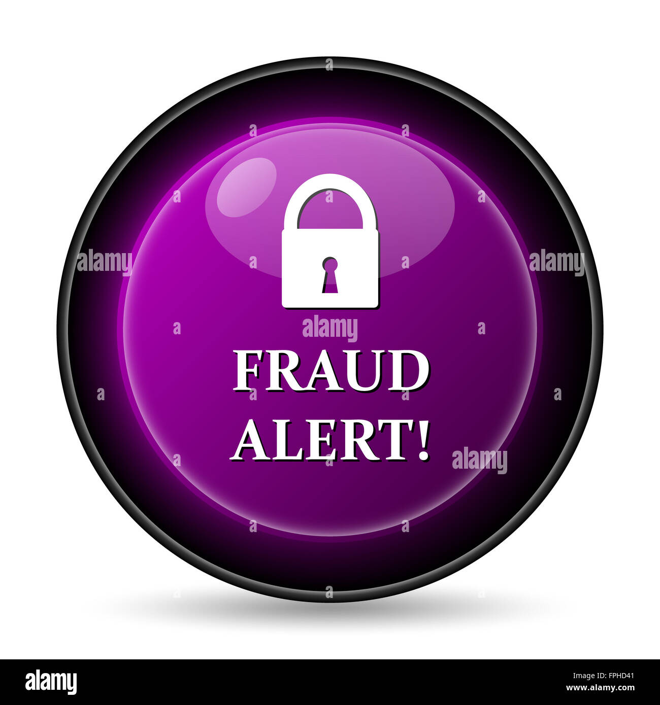 Fraud alert icon. Internet button on white background Stock Photo - Alamy