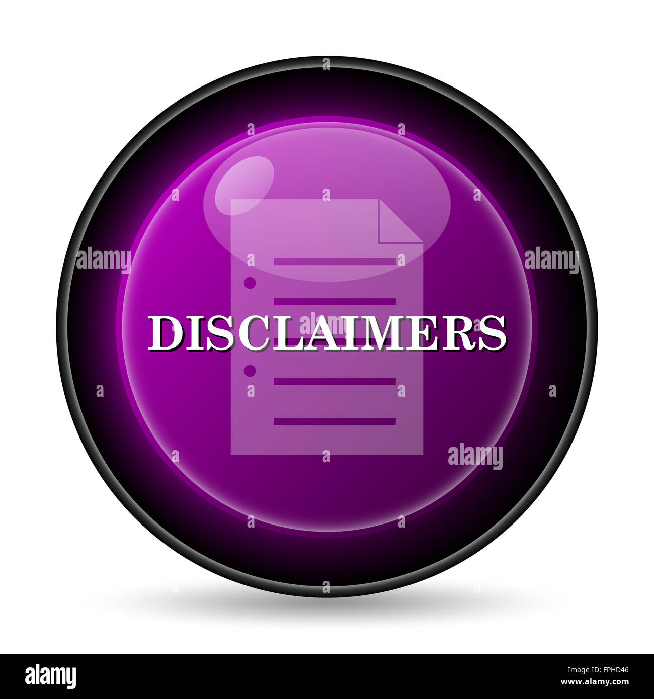 Disclaimers icon. Internet button on white background Stock Photo - Alamy