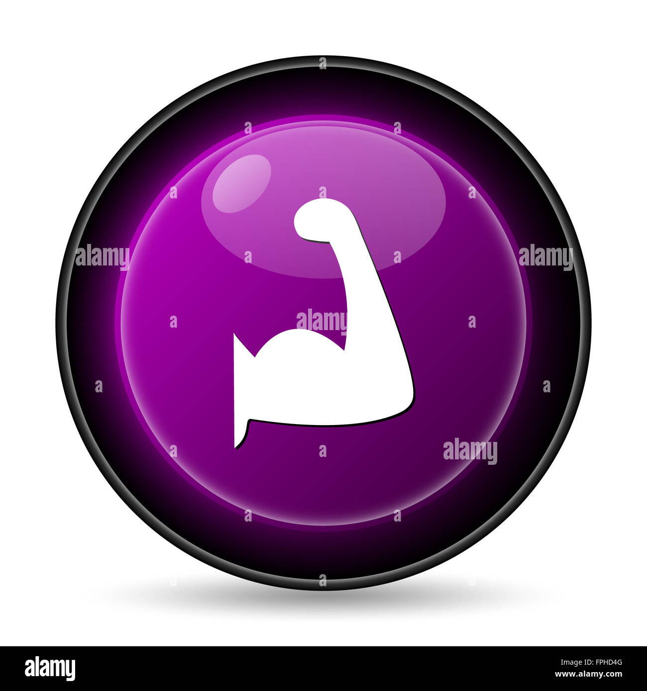 Muscle icon. Internet button on white background Stock Photo - Alamy
