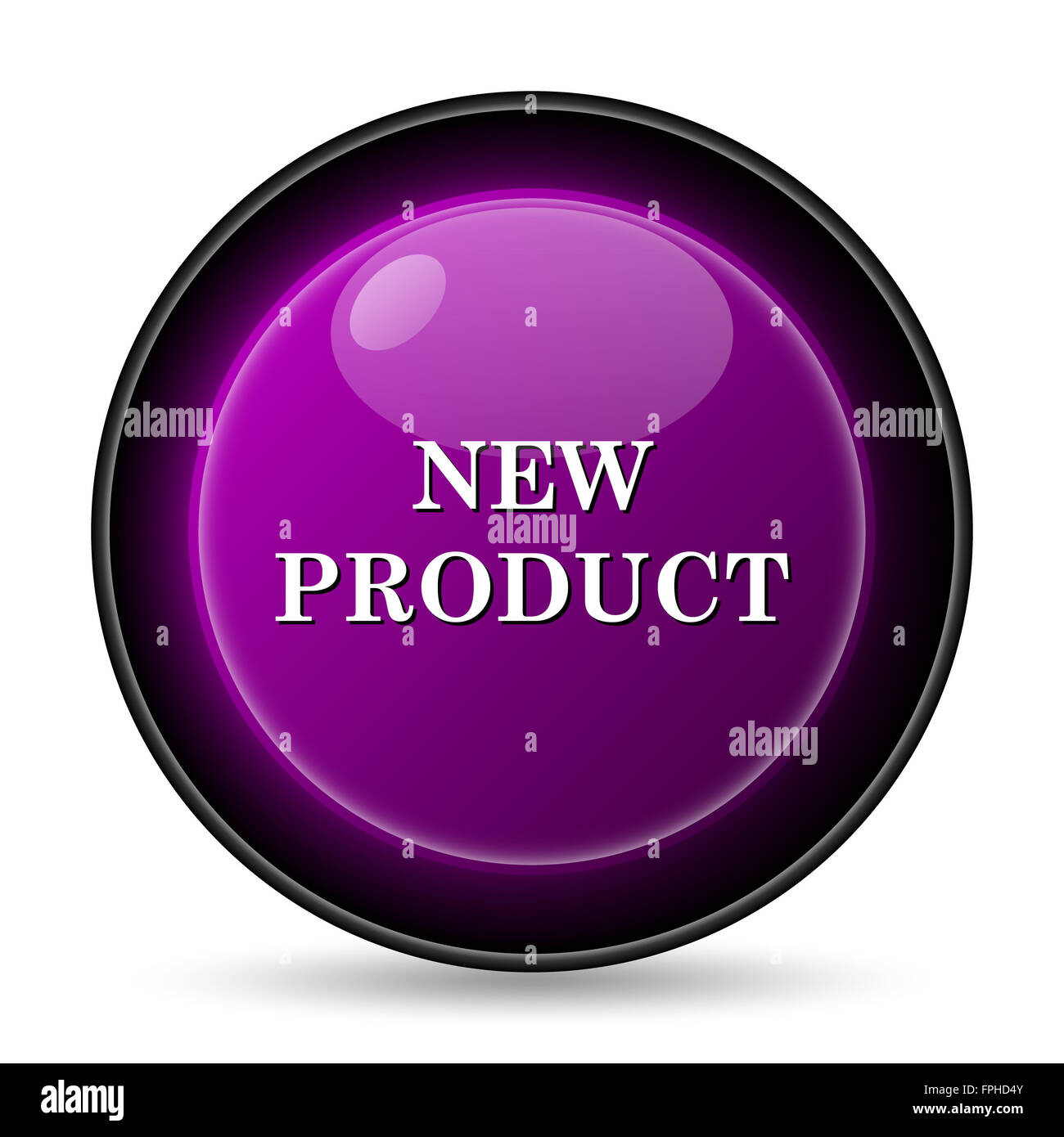 New product icon. Internet button on white background Stock Photo - Alamy
