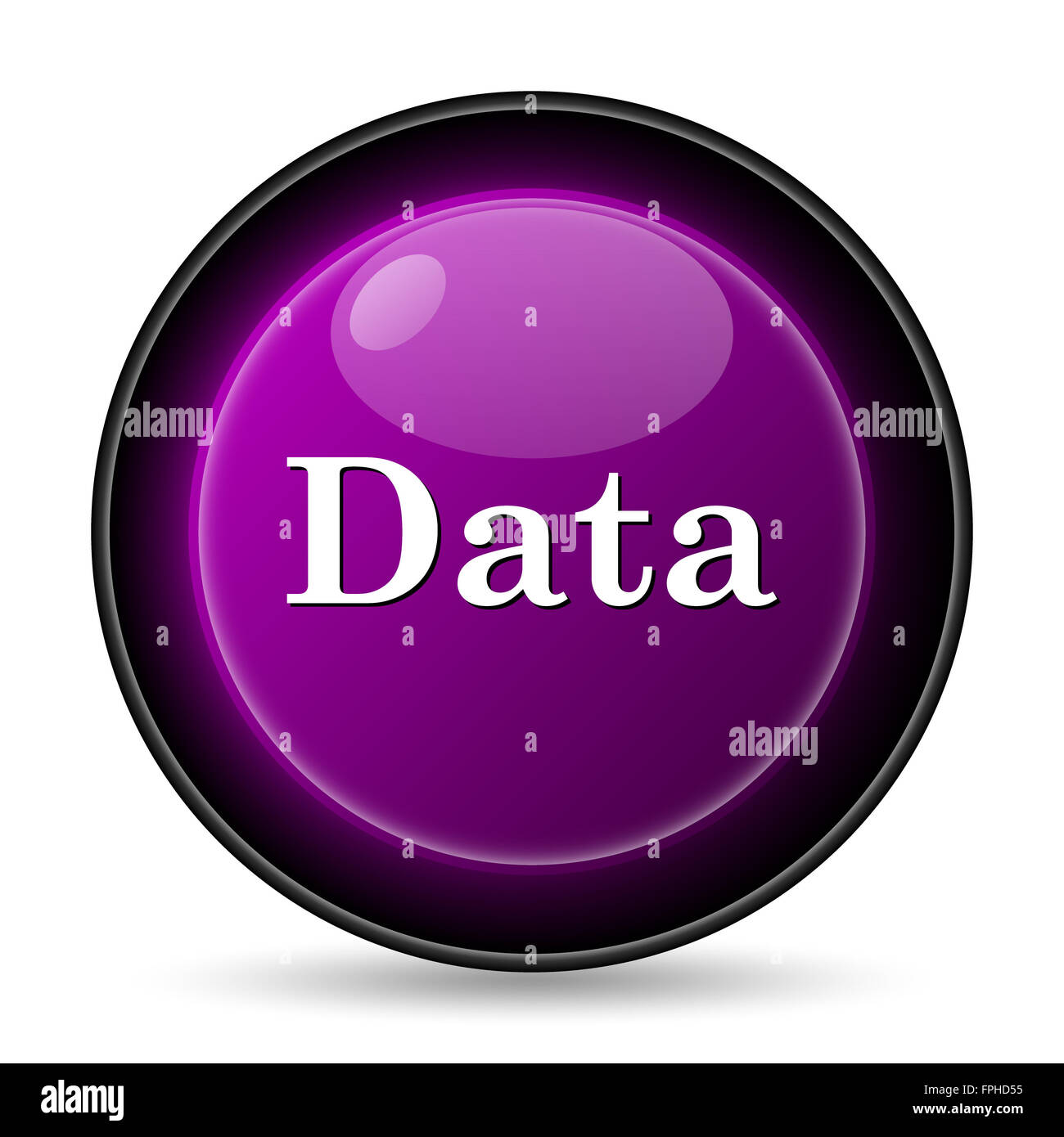 Data icon. Internet button on white background Stock Photo - Alamy